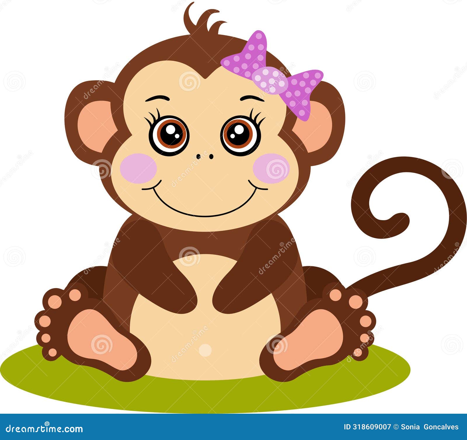 Cute Girl Monkey Cartoon