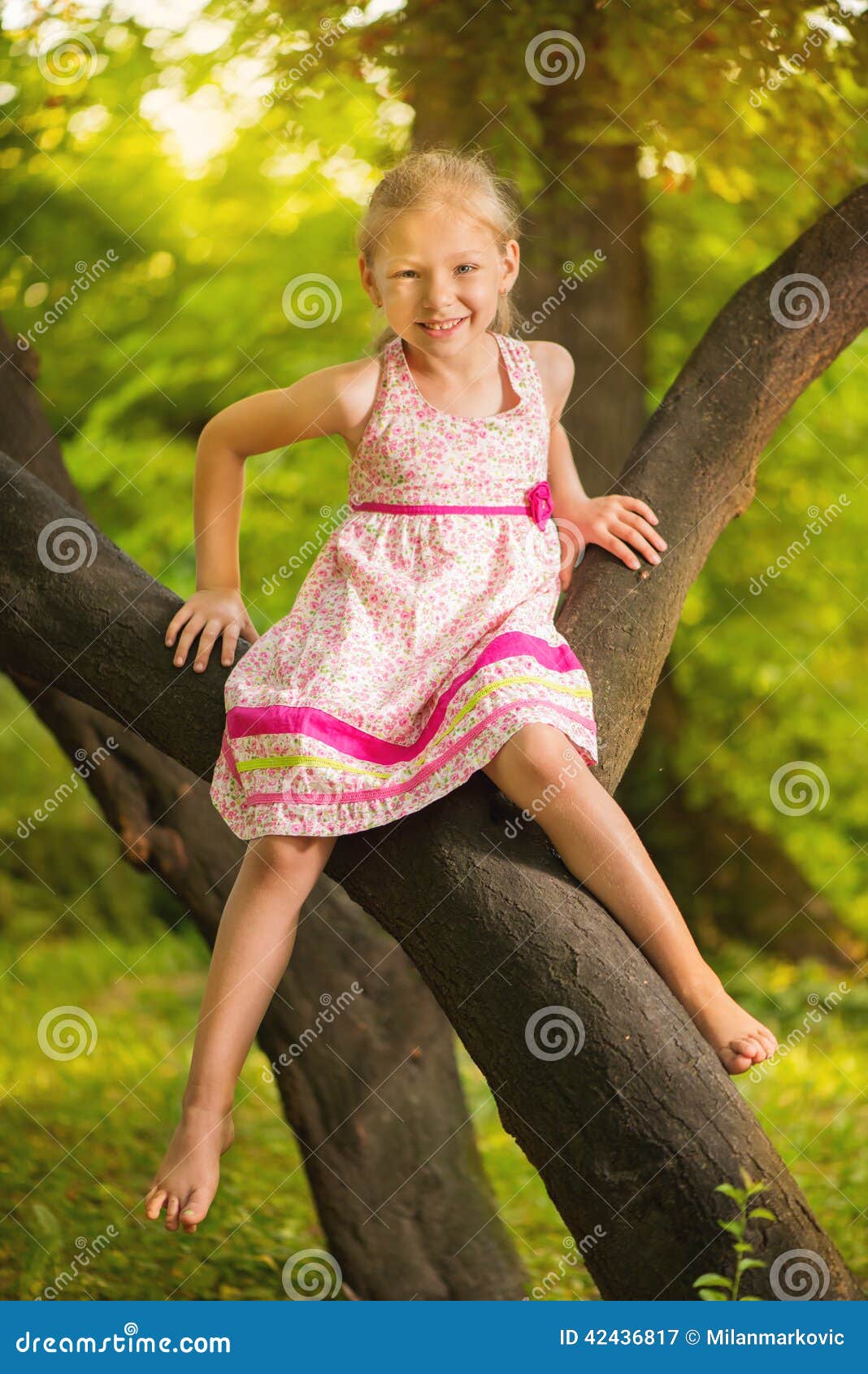Cute Little Girl in the Park Stock Image - Image of relaxation, female ...