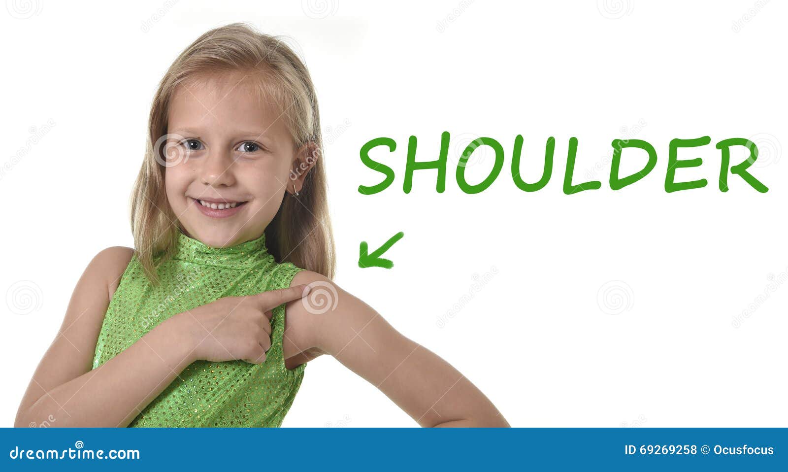 Cute Little Girl Pointing Her Shoulder in Body Parts Learning English ... Cute Little Girl Pointing Her Shoulder in Body Parts Learning English ...