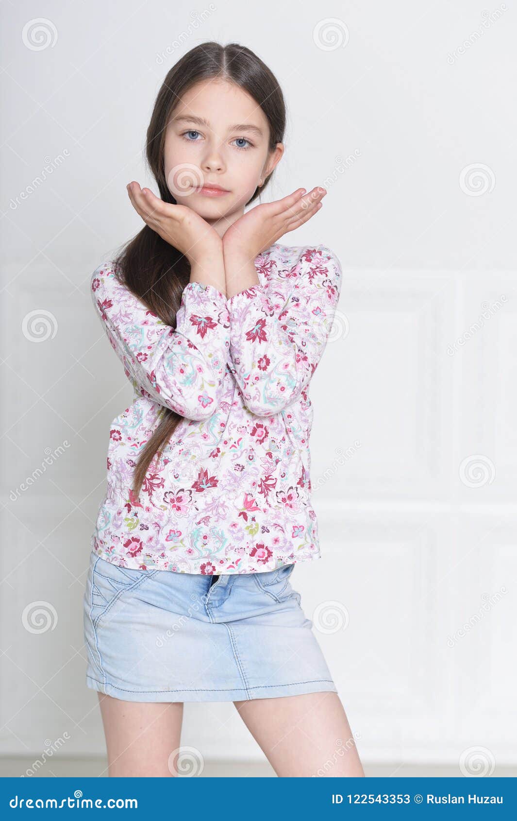 Cute little girl posing stock image. Image of face, preteen - 122543353