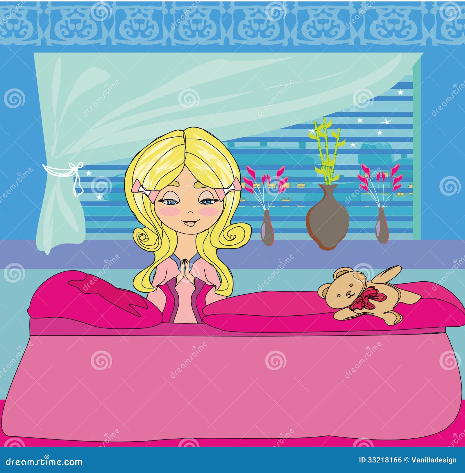 Cartoon Getting Into Bed