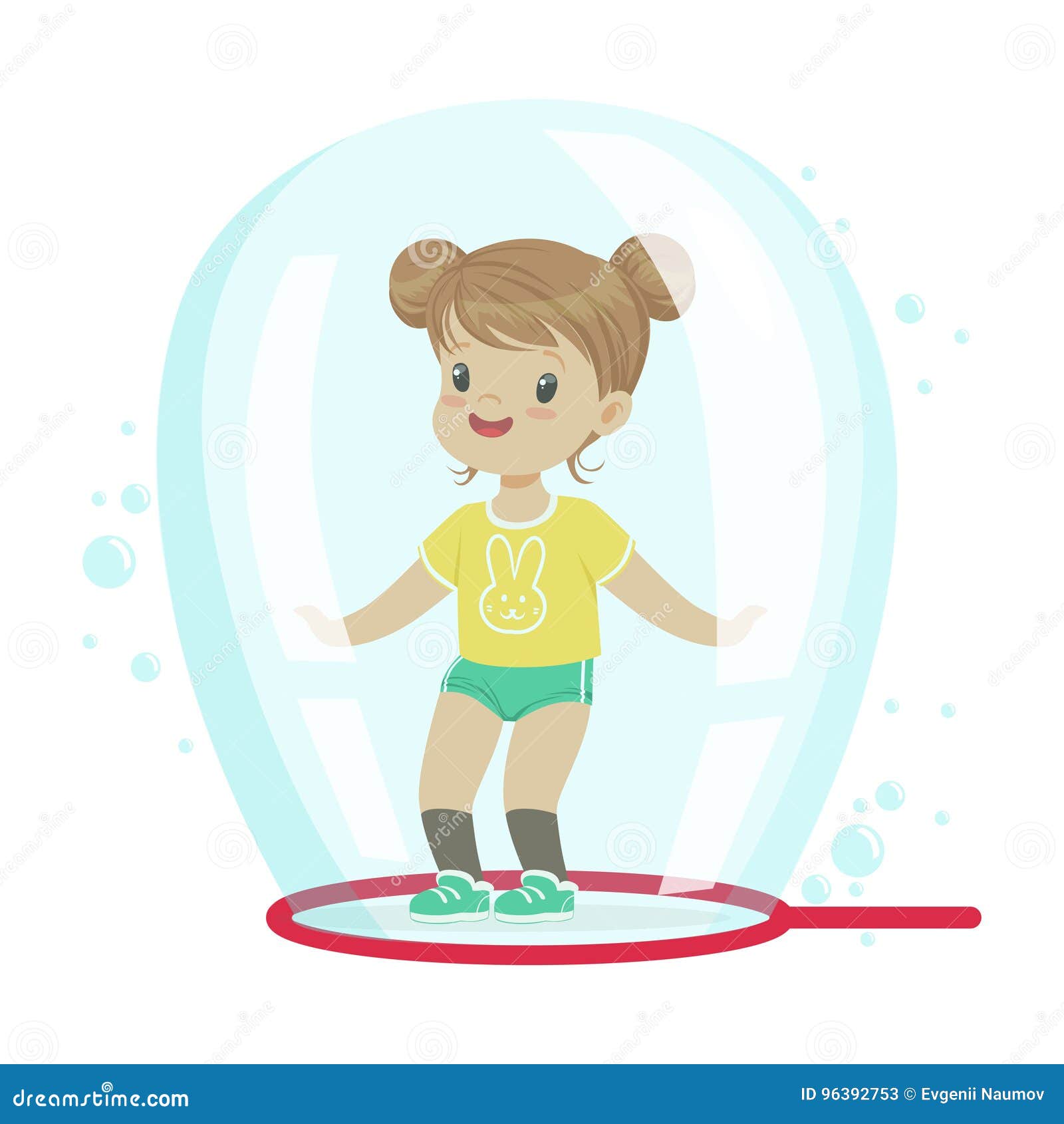 Cute Little Girl Standing Inside Soap Bubble Vector Illustration Stock ... Cute Little Girl Standing Inside Soap Bubble Vector Illustration Stock ...