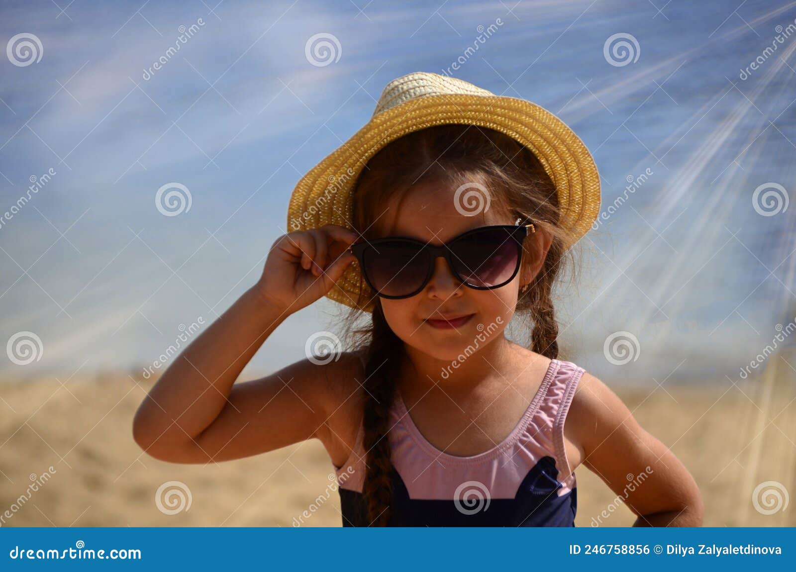 Preteen Girl In Straw Hat Enjoying Sunbath On Sea Beach Hot Sex Picture