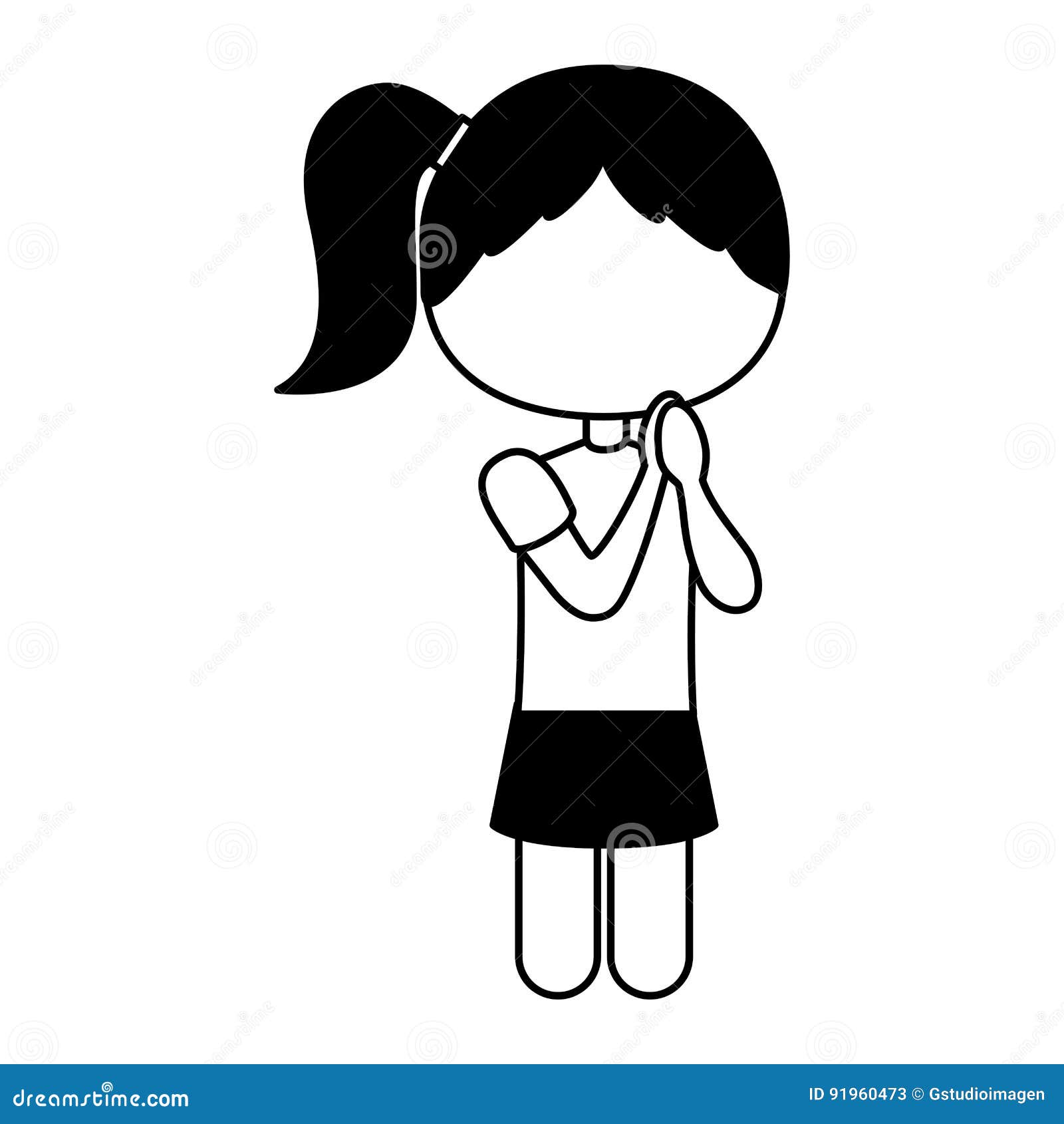 Cute little girl student stock vector. Illustration of happy - 91960473