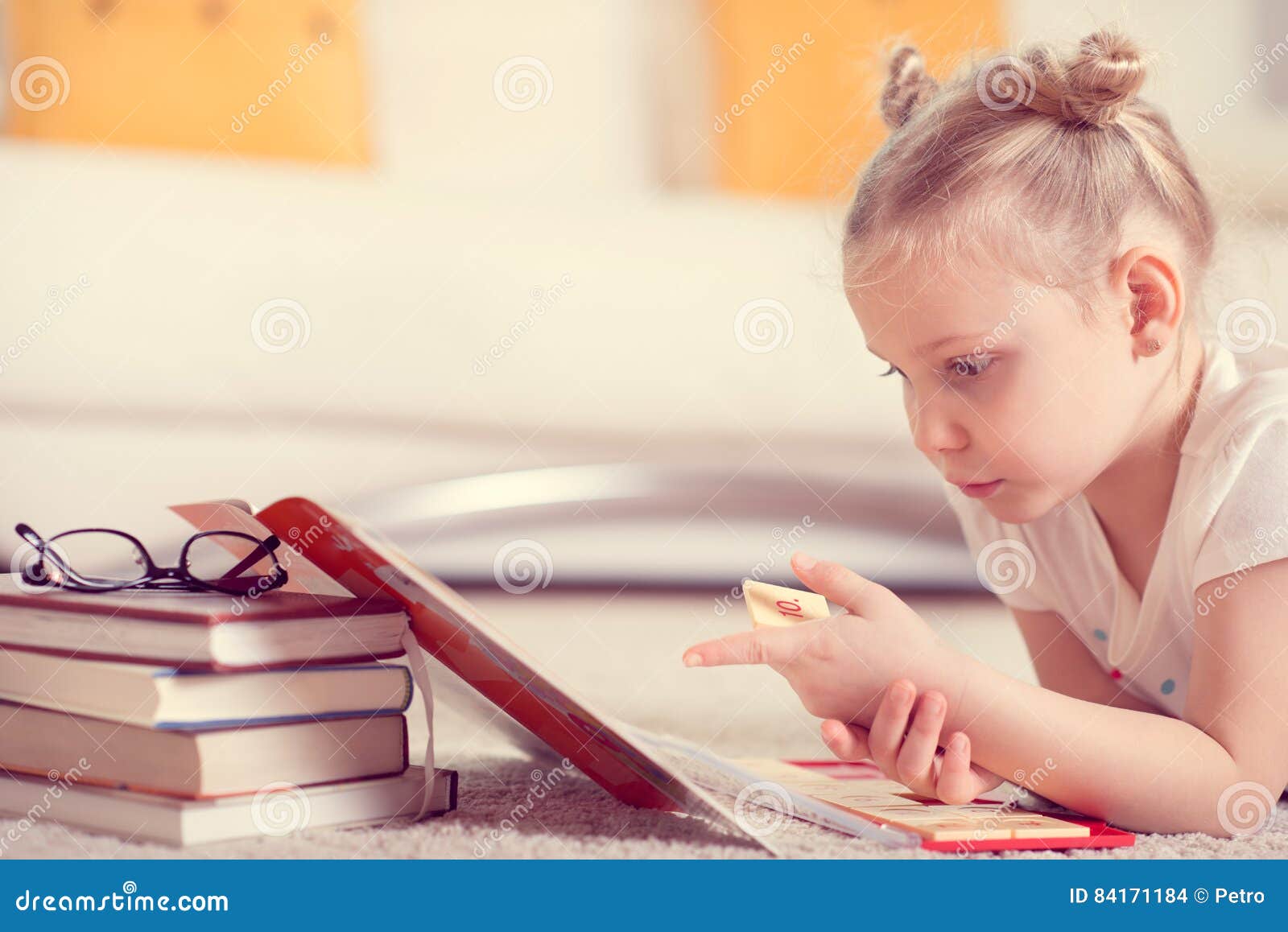 Cute Little Girl Study Mathematics Stock Photo - Image of alternative ...