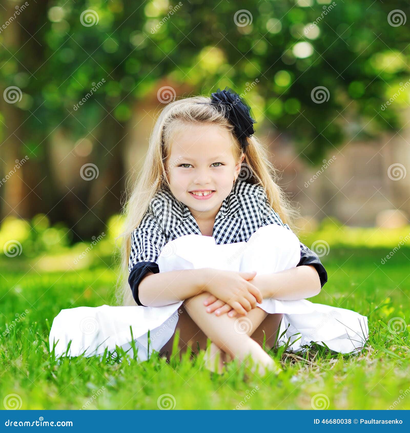 Cute Little Girl in a Summer Park Stock Photo - Image of cute, female ...