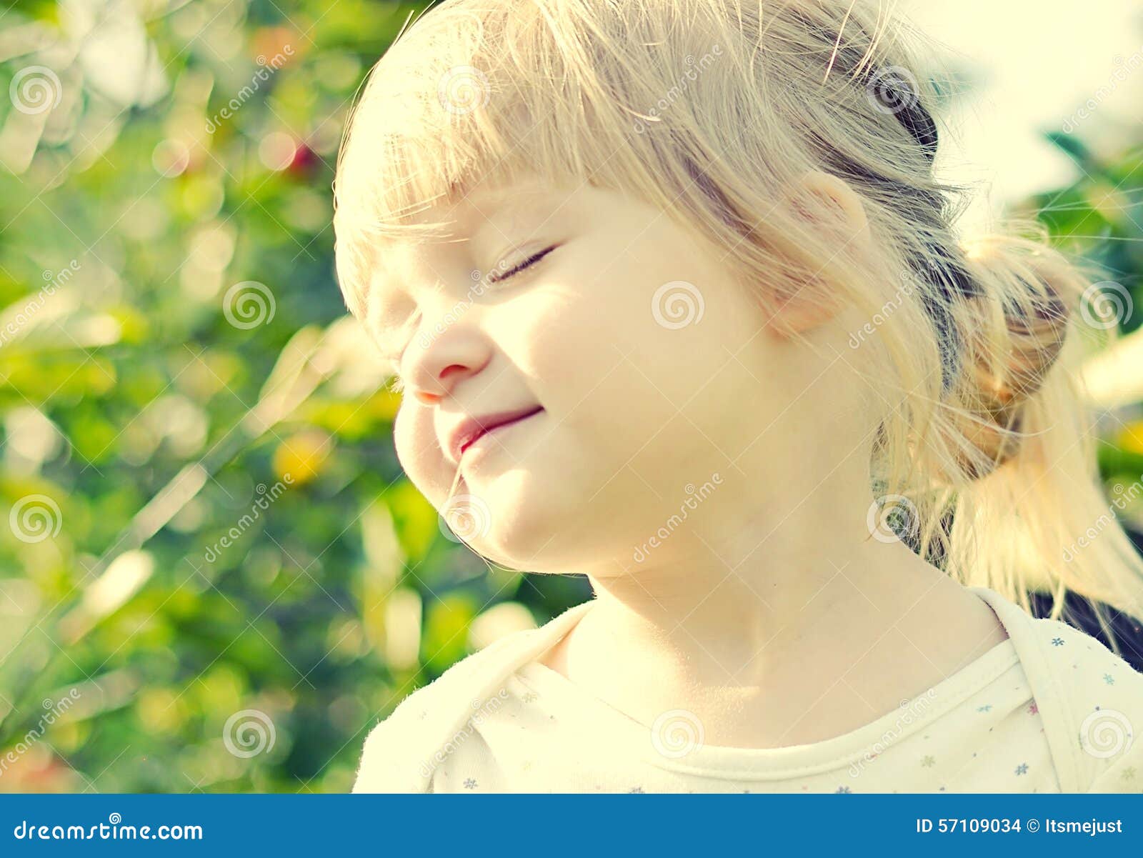 Cute Little Girl in the Sunshine. Stock Photo - Image of outdoors ...
