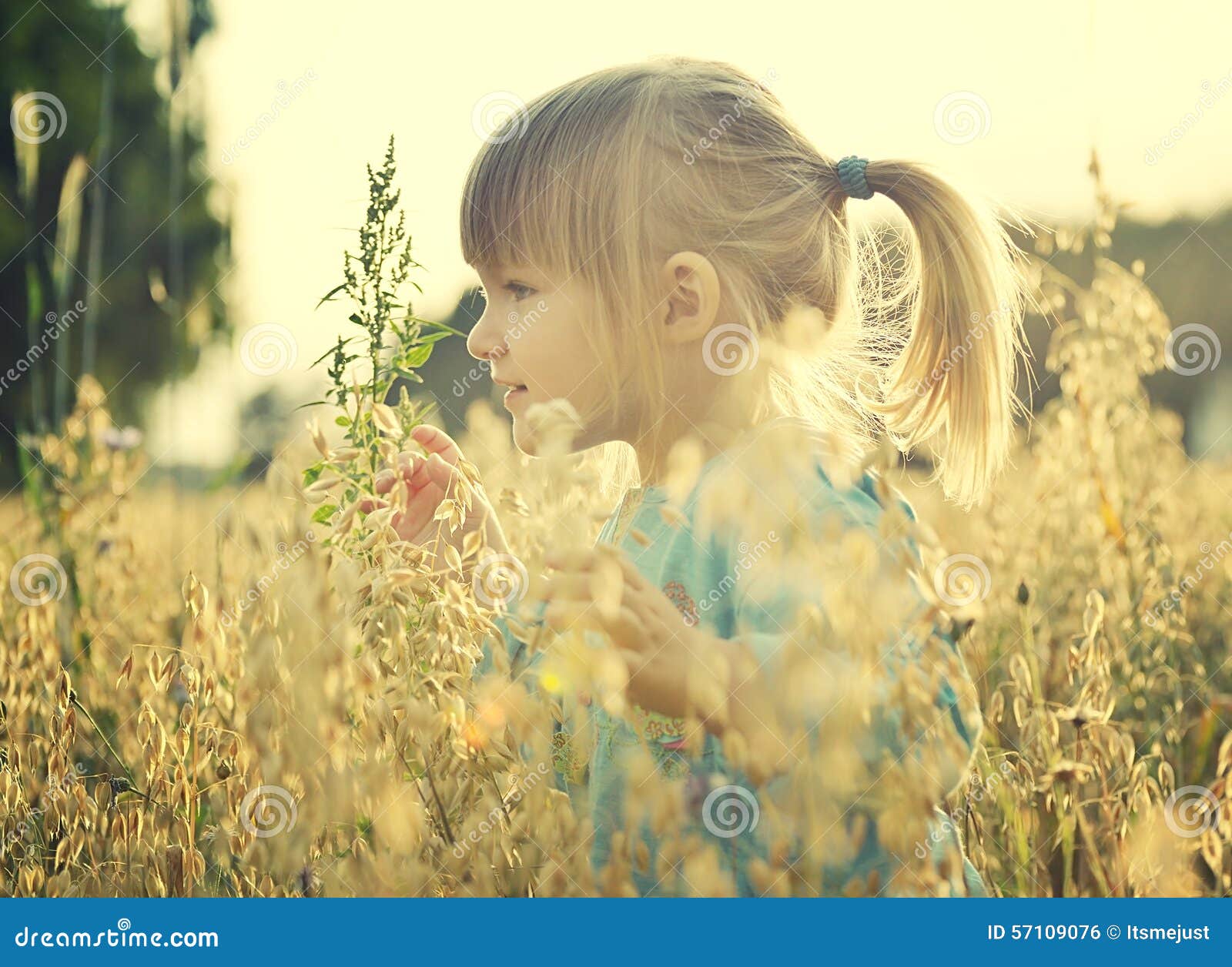 Cute Little Girl In The Sunshine. Stock Photo - Image: 57109076