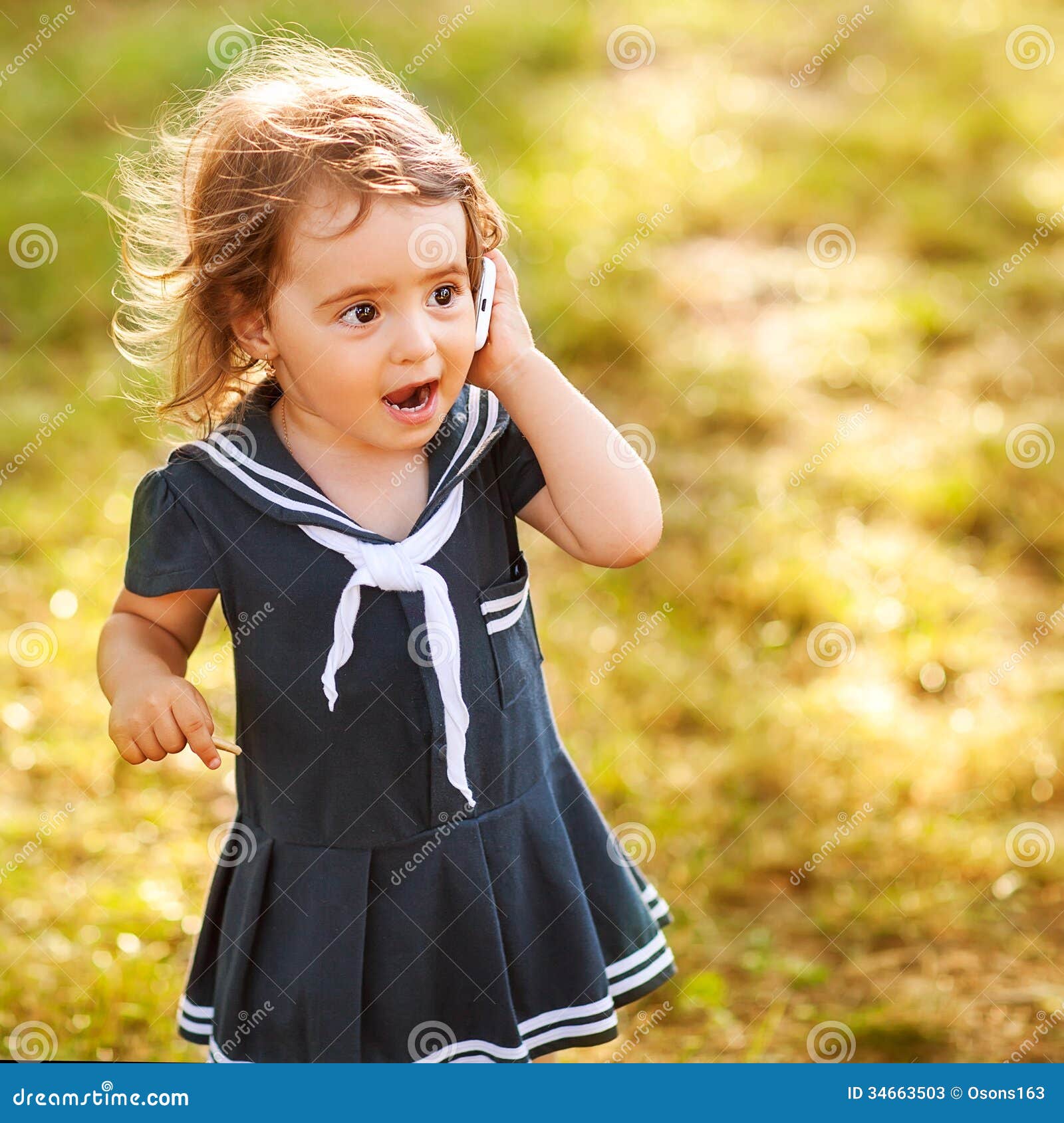 Cute little girl talking stock image. Image of people - 34663503
