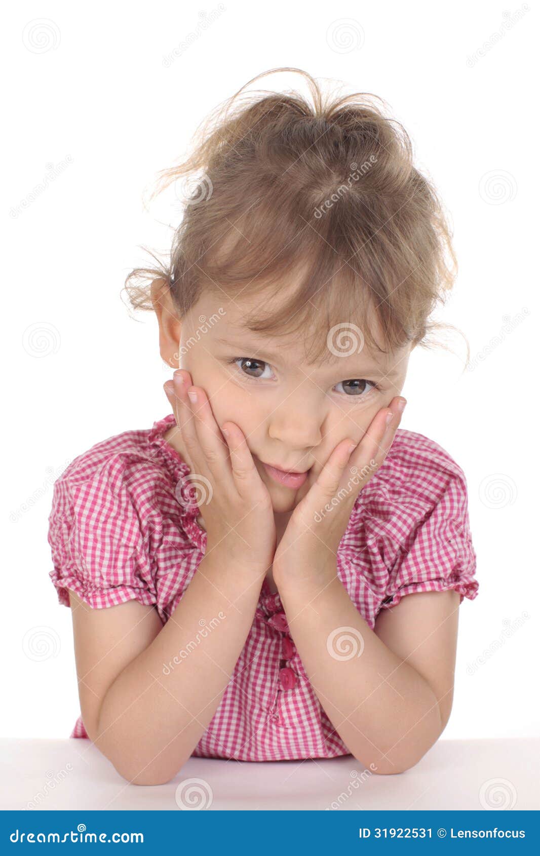 Cute little girl thinking stock image. Image of thoughts - 31922531