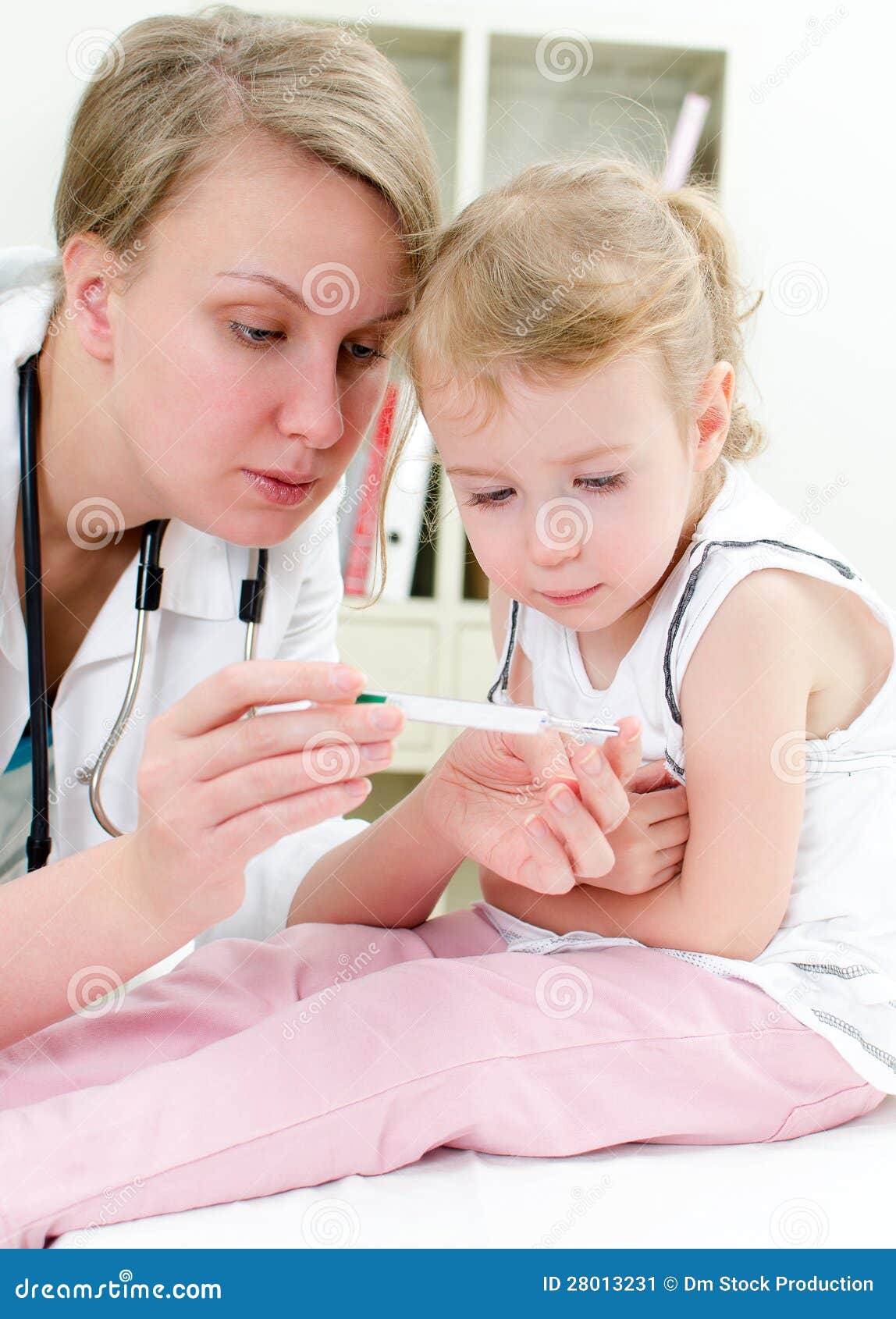 Cute Little Girl Visiting Pediatrician Stock Image - Image of ...