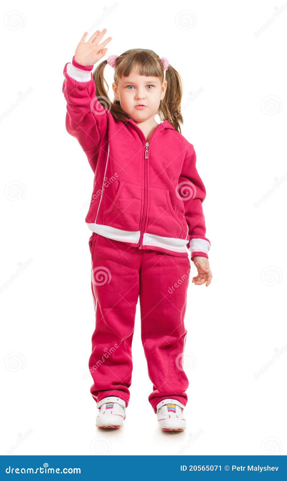 Cute Little Girl Waving Royalty-Free Stock Photography | CartoonDealer ...