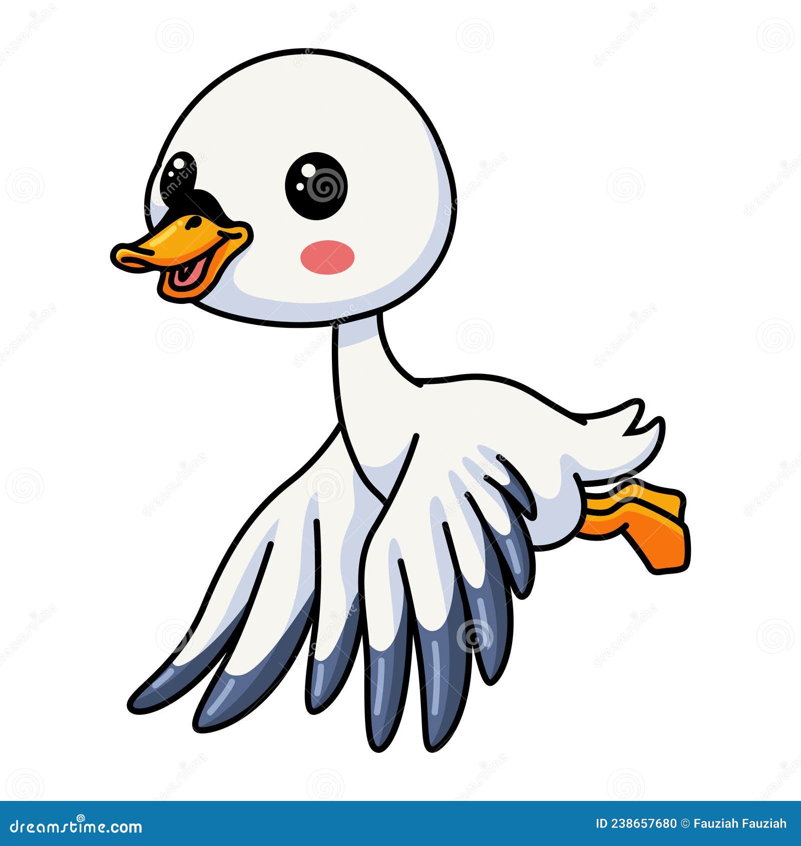 Cute Little Goose Cartoon Flying Stock Vector - Illustration of duck ...