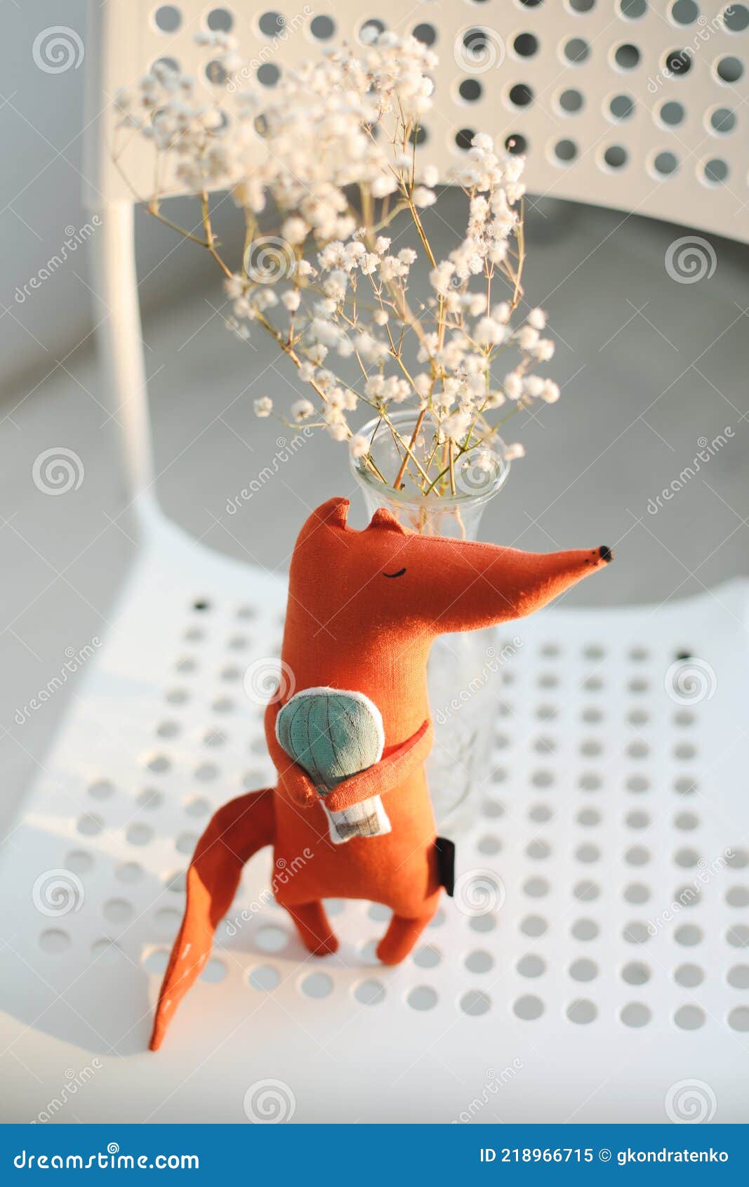 Cute Little Handmade Toy Fox, Nursery Decoration Stock Image - Image of ...