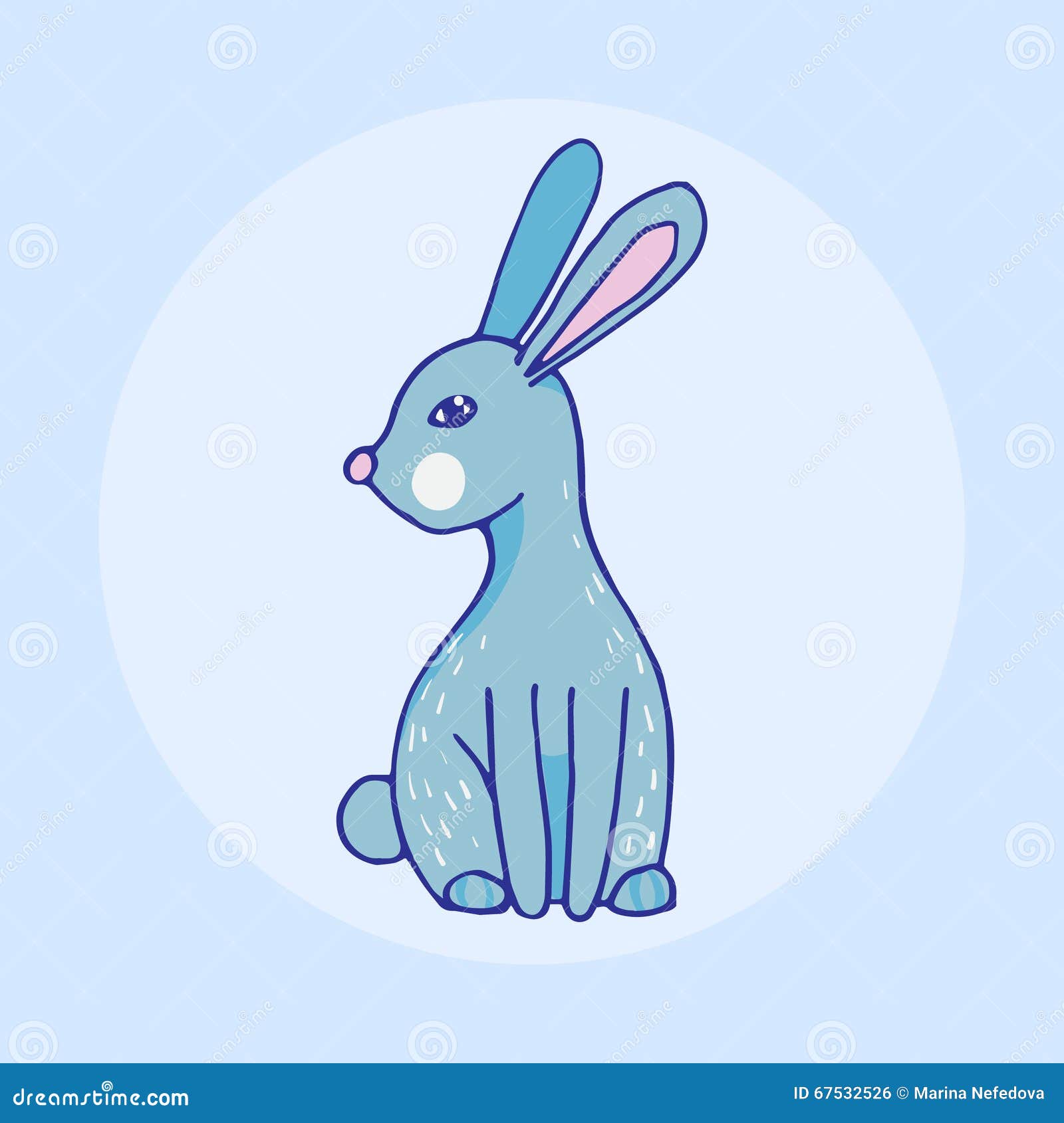 Cute Little Hare in Cartoon Style. Stock Illustration - Illustration of ...