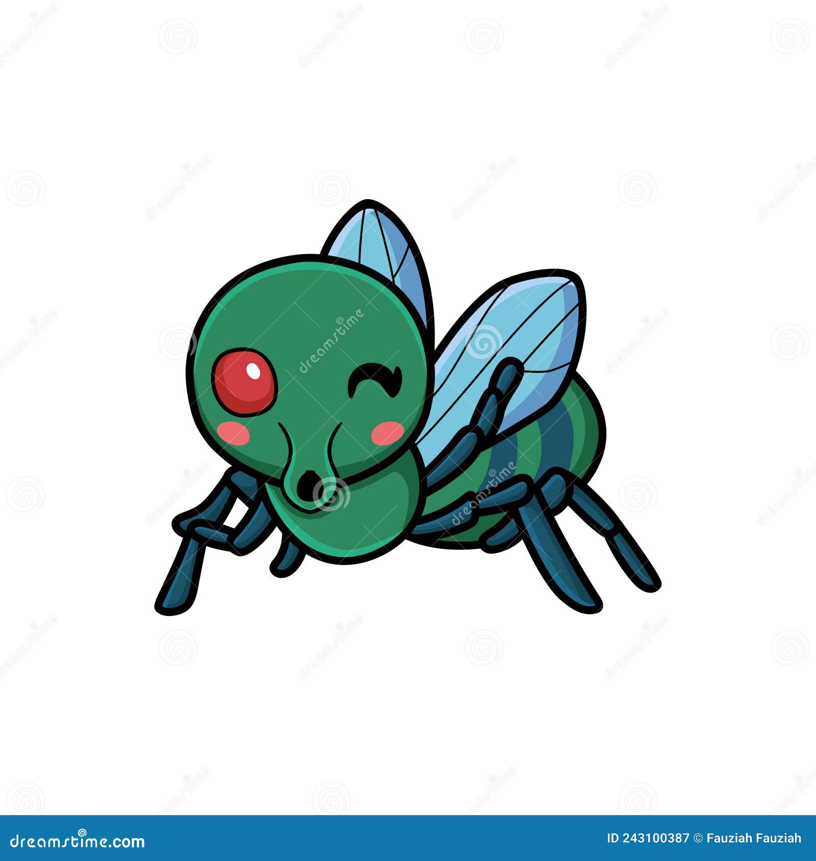Cute Little House Fly Cartoon Stock Vector - Illustration of housefly ...