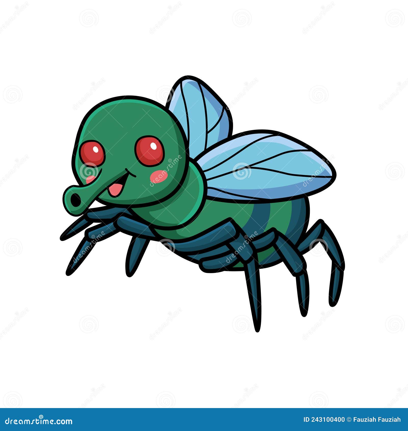 Cute Little House Fly Cartoon Stock Vector - Illustration of cartoon ...