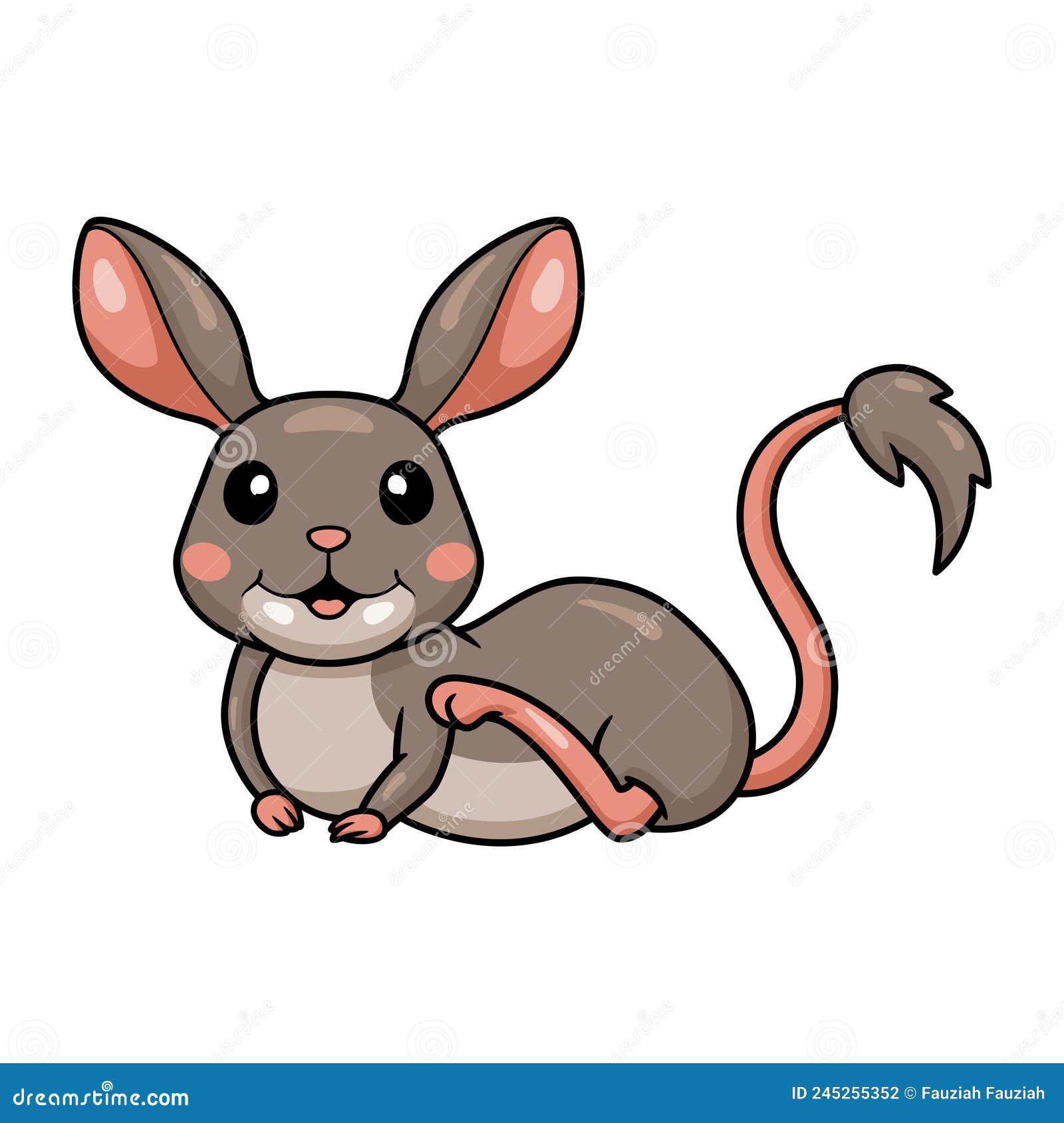 Cute Little Jerboa Cartoon Character Stock Vector - Illustration of ...