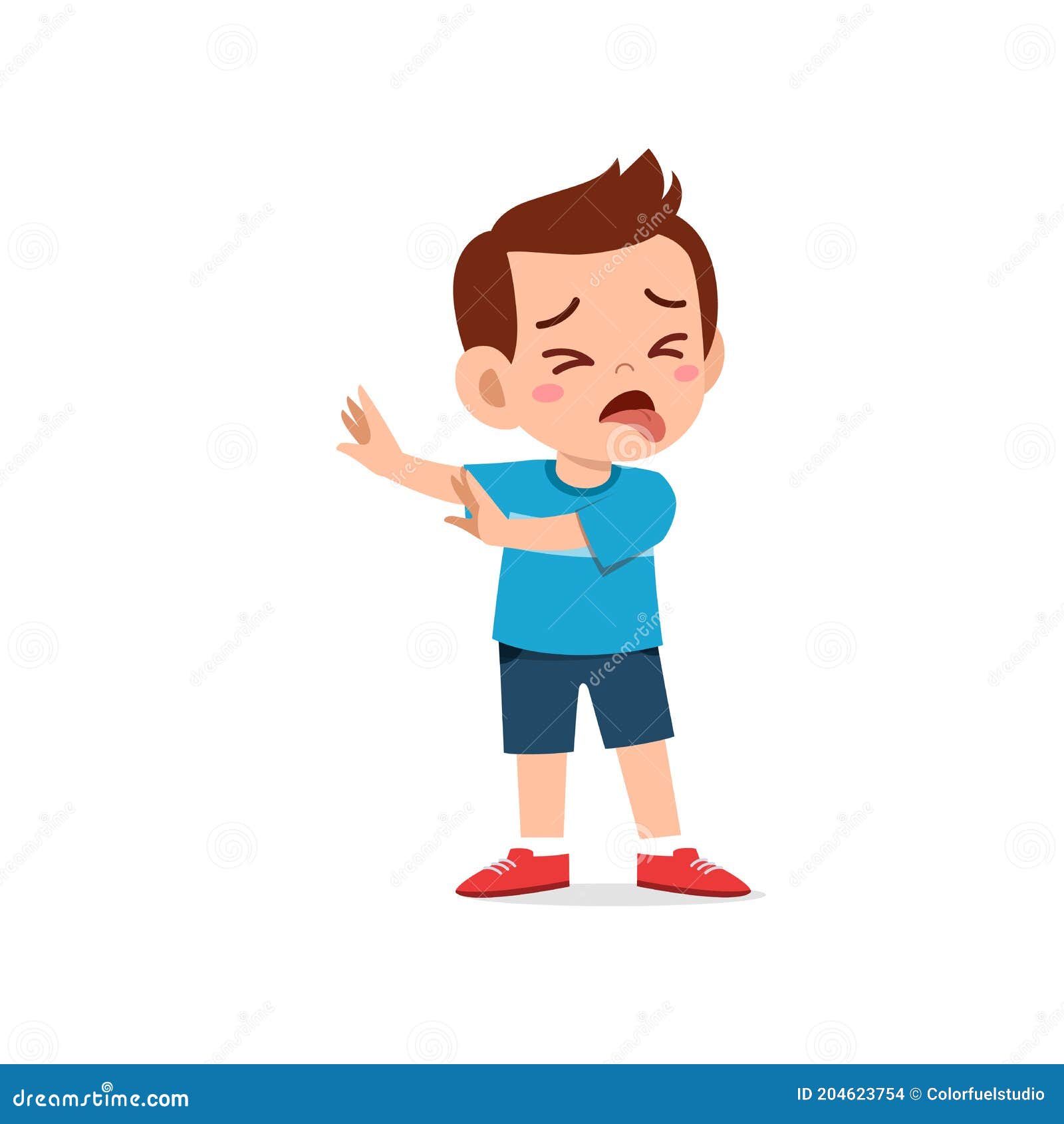 Cute Little Kid Boy Show Refuse and Disgust Pose Expression Stock ...