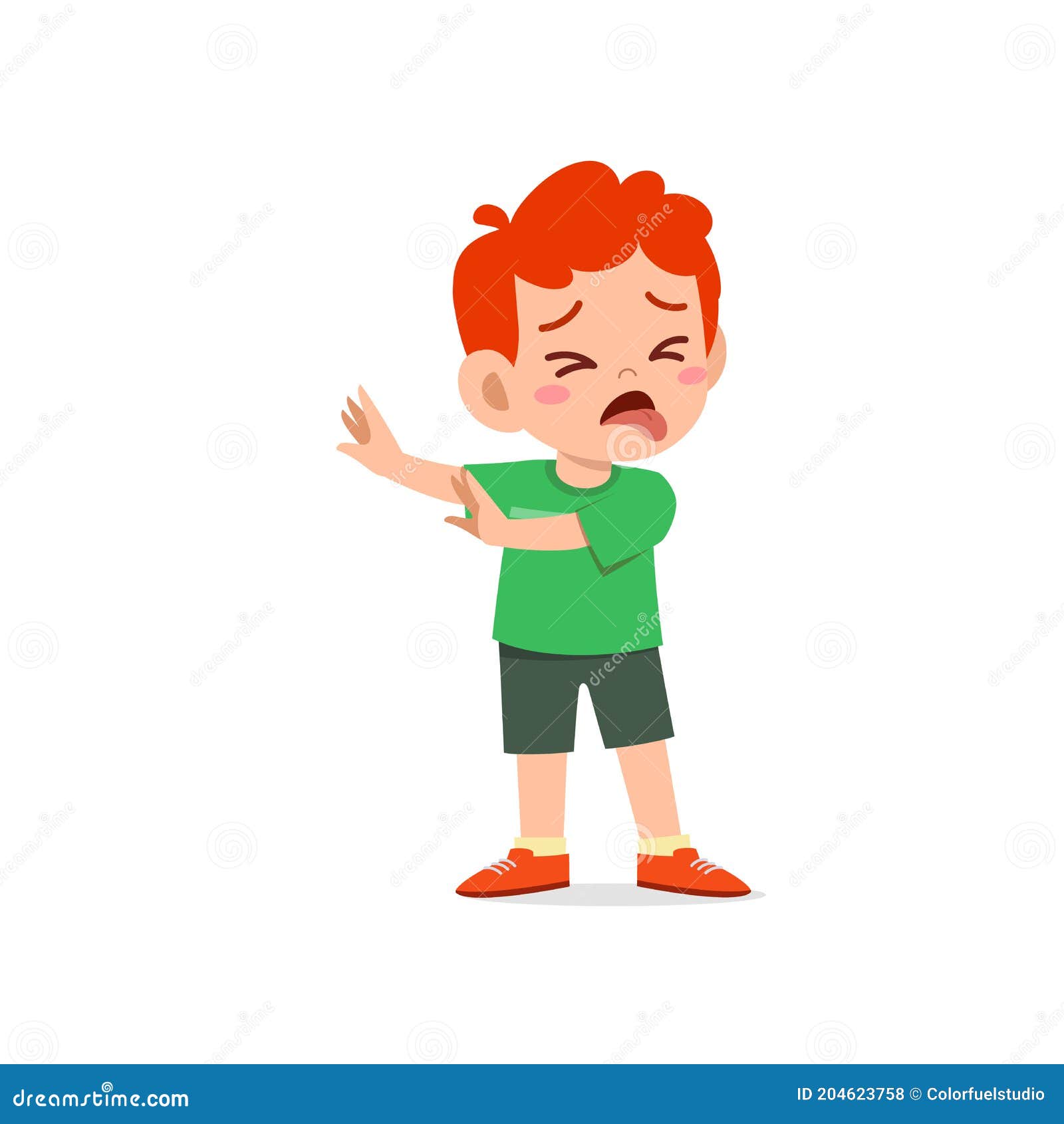 Cute Little Kid Boy Show Refuse and Disgust Pose Expression Stock ...