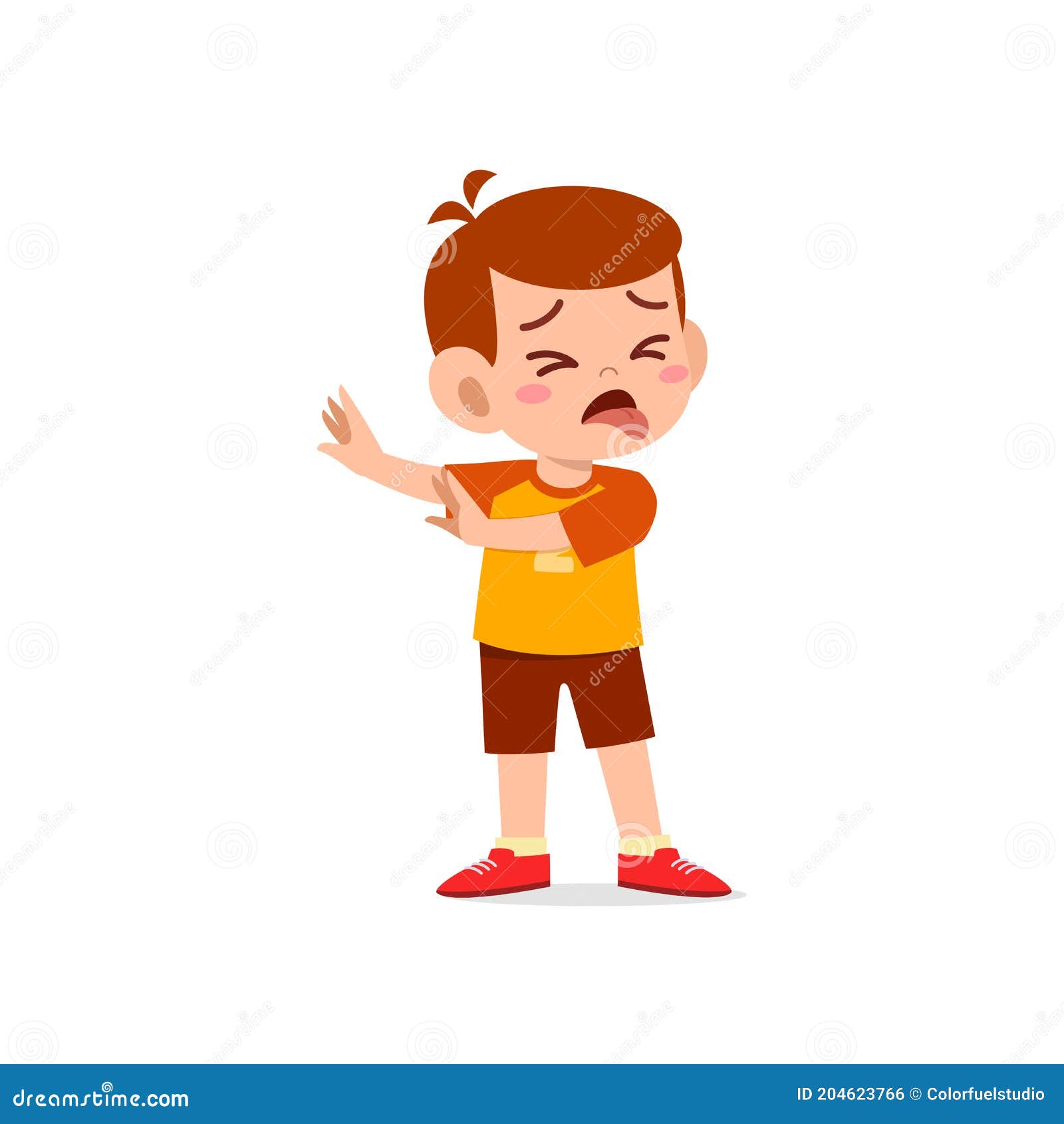 Cute Little Kid Boy Show Refuse and Disgust Pose Expression Stock ...