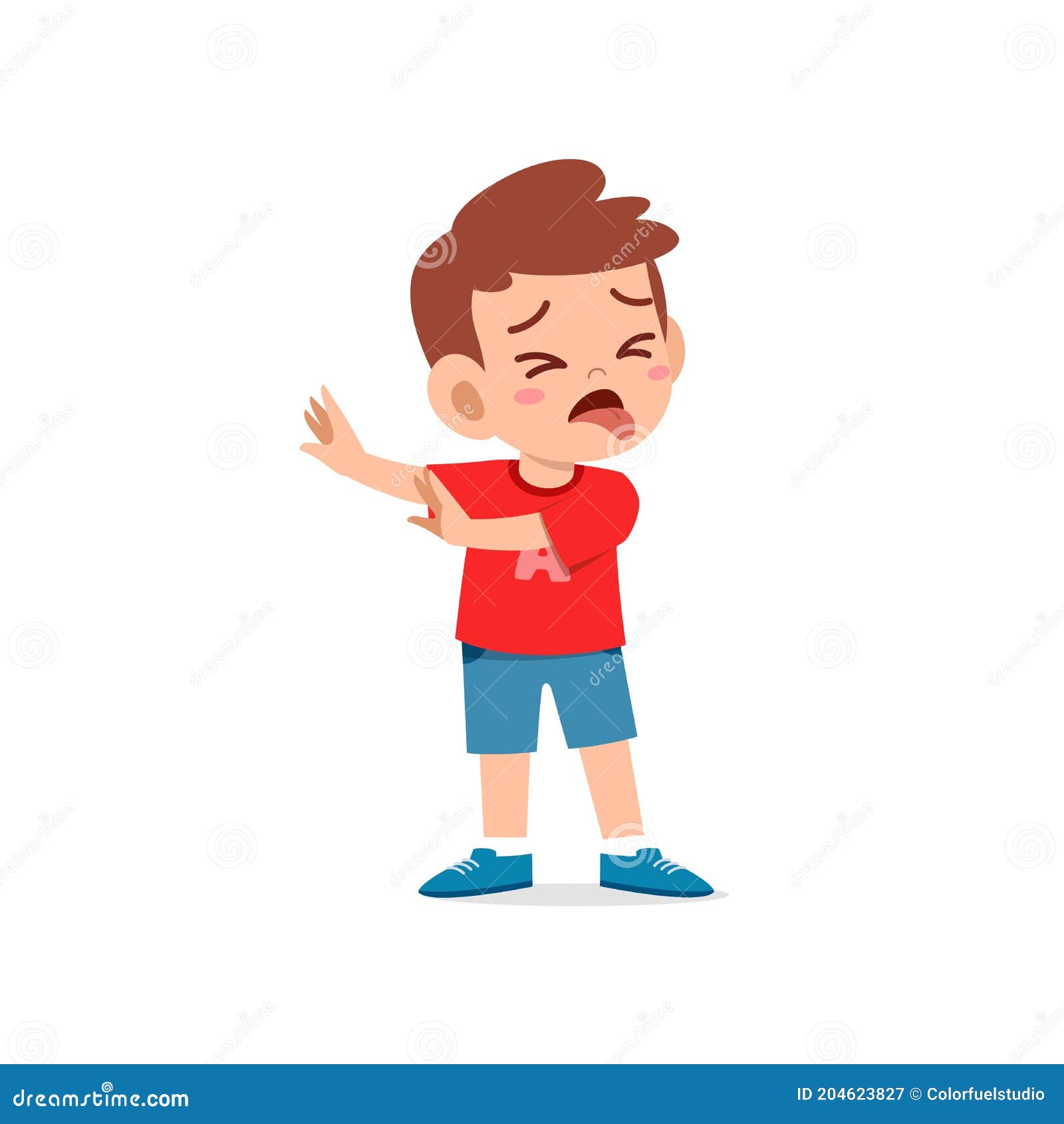 Cute Little Kid Boy Show Refuse and Disgust Pose Expression Stock ...