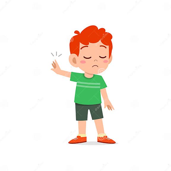 Cute Little Kid Boy Show Refuse Expression Gesture Stock Vector ...