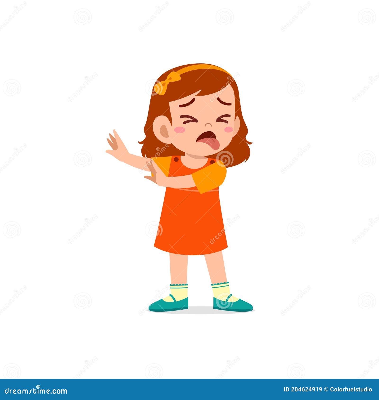 Cute Little Kid Girl Show Refuse and Disgust Pose Expression Stock ...