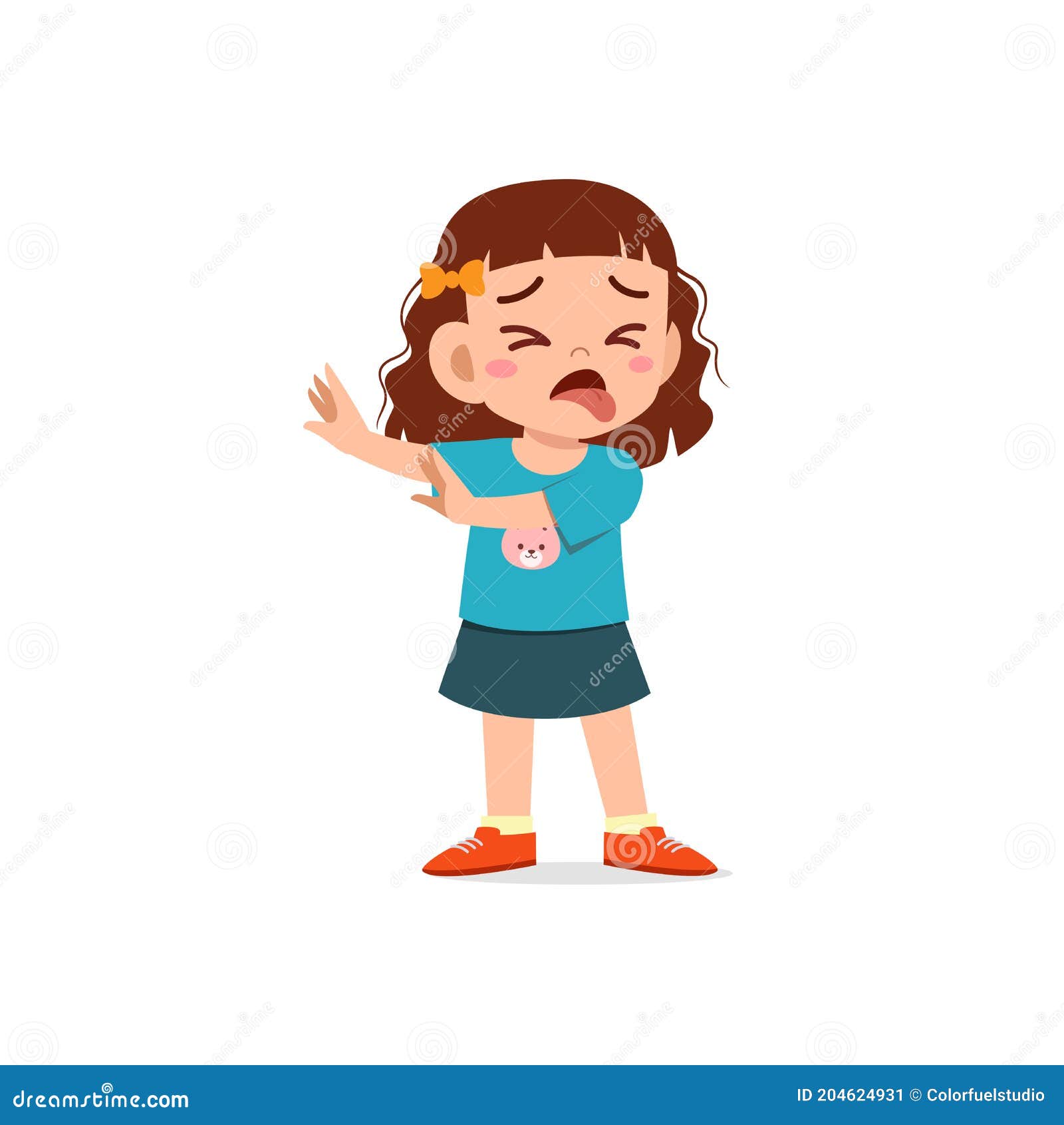 Cute Little Kid Girl Show Refuse and Disgust Pose Expression Stock ...
