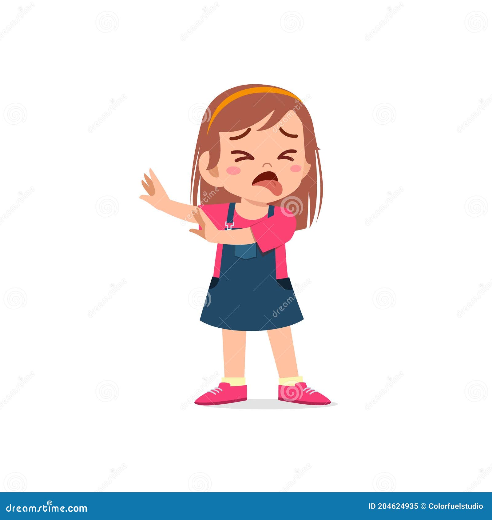 Cute Little Kid Girl Show Refuse and Disgust Pose Expression Stock ...