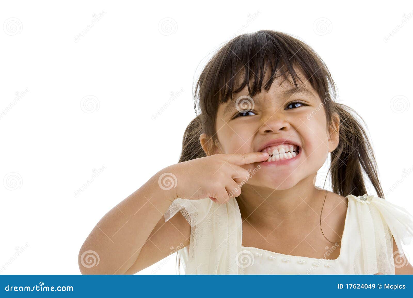 Cute Little Kid Showing Her Teeth Stock Image - Image of childhood ...
