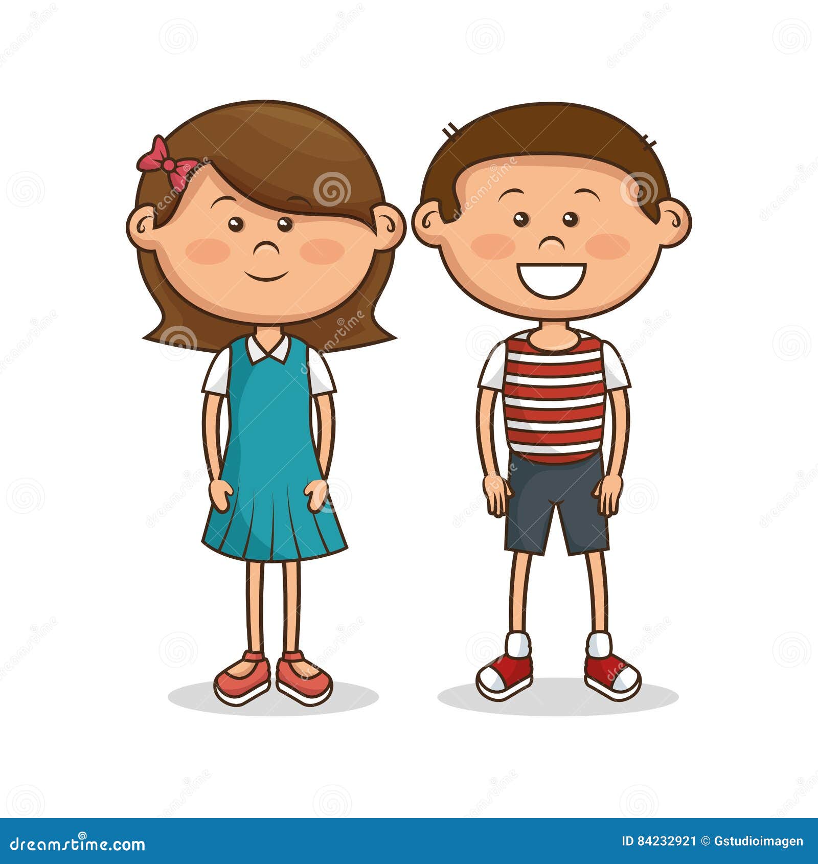 Cute Little Kids Characters Stock Illustration - Illustration of person ...