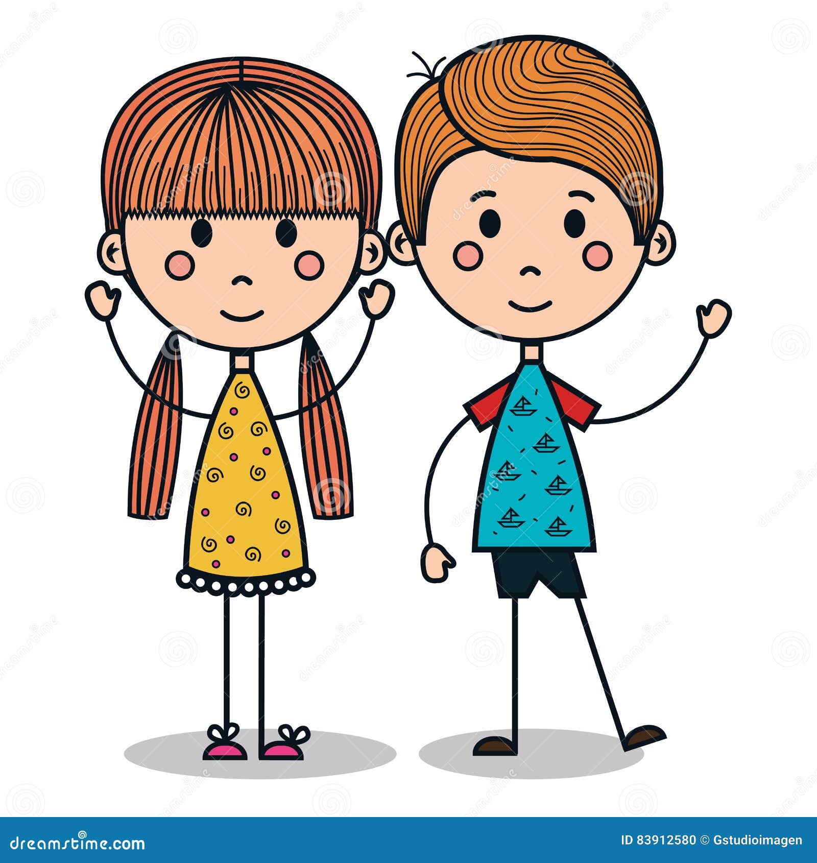 Cute little kids drawing stock illustration. Illustration of active ...