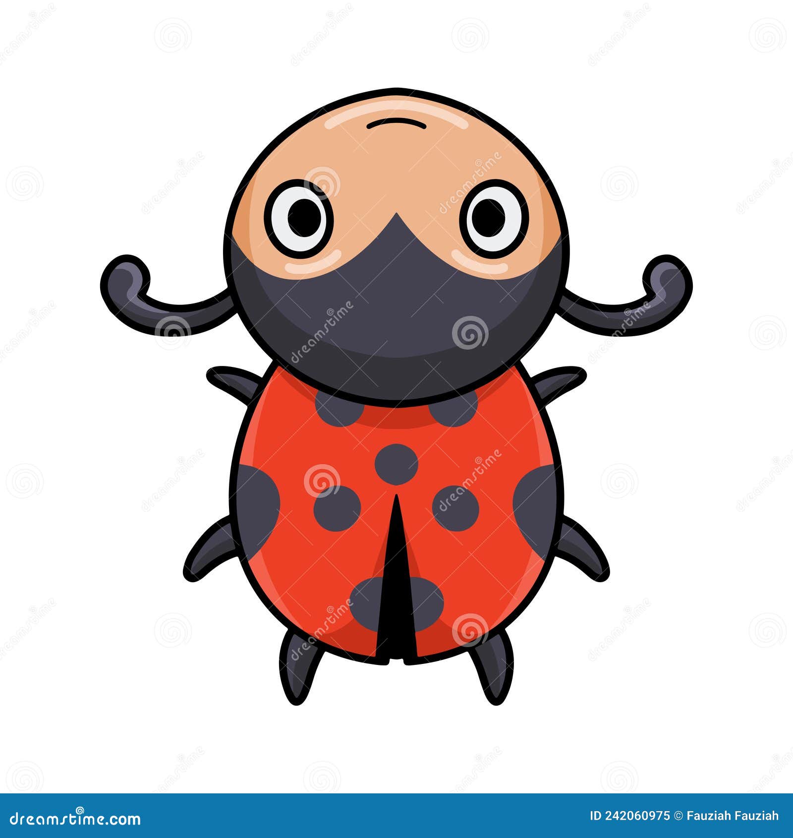 Cute Little Ladybug Cartoon Posing Stock Vector - Illustration of funny ...