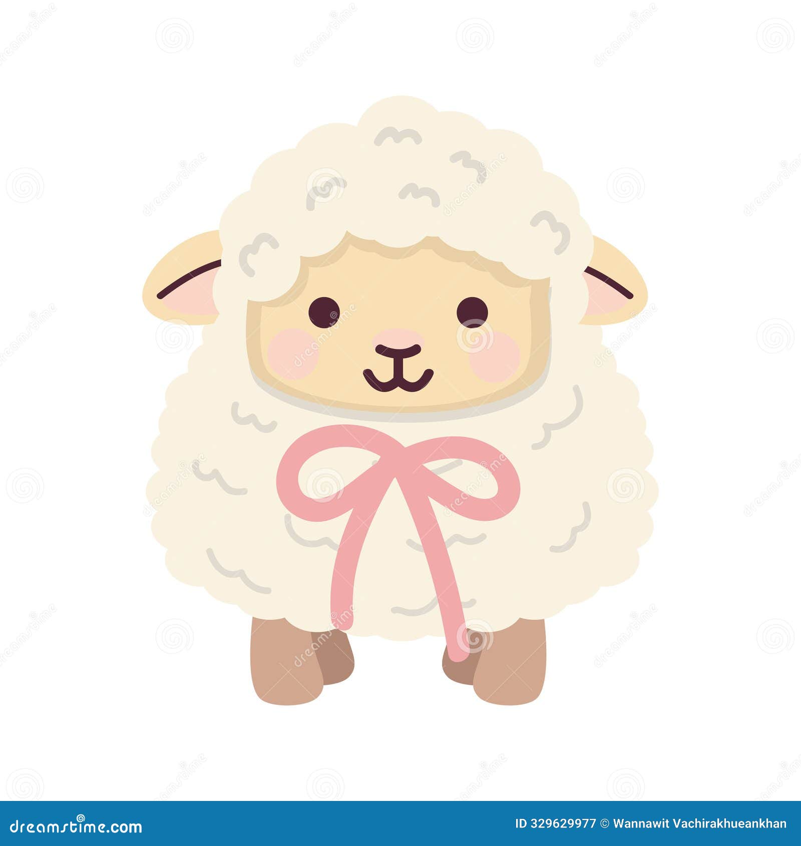 Cute Little Lamb Cartoon Character Stock Vector - Illustration of ...