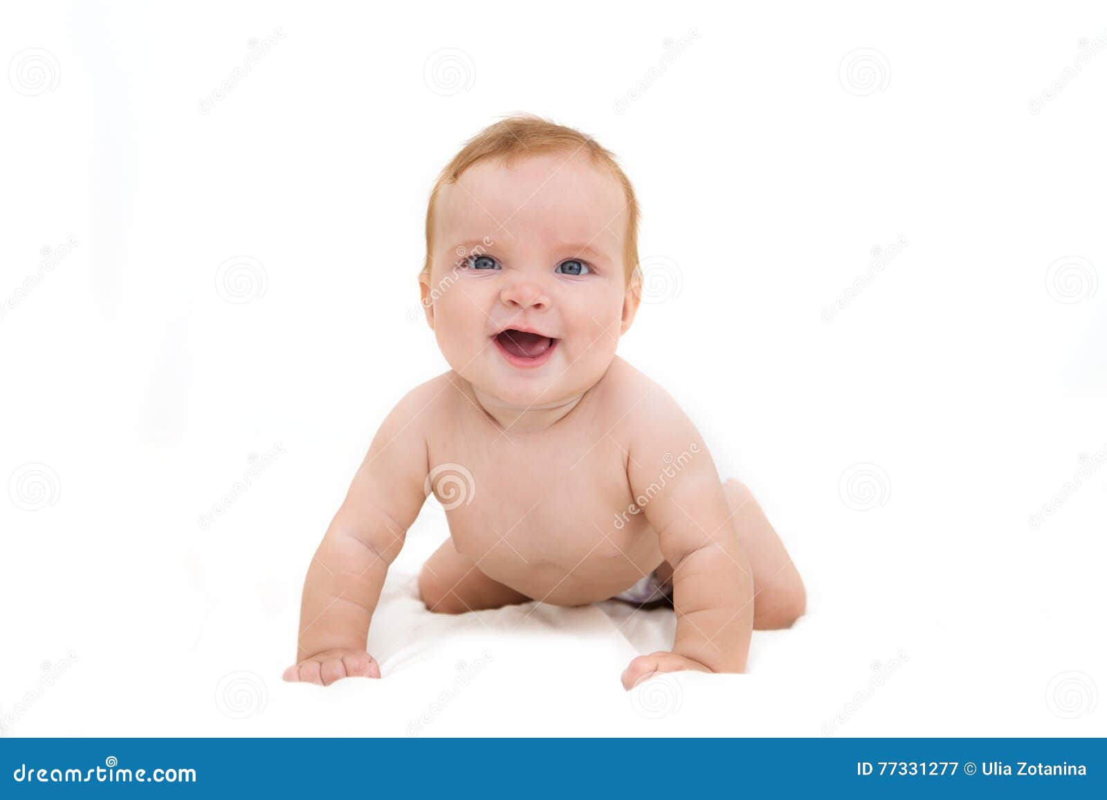 Cute Little Laughing Crawling Baby Stock Image - Image of lovely ...