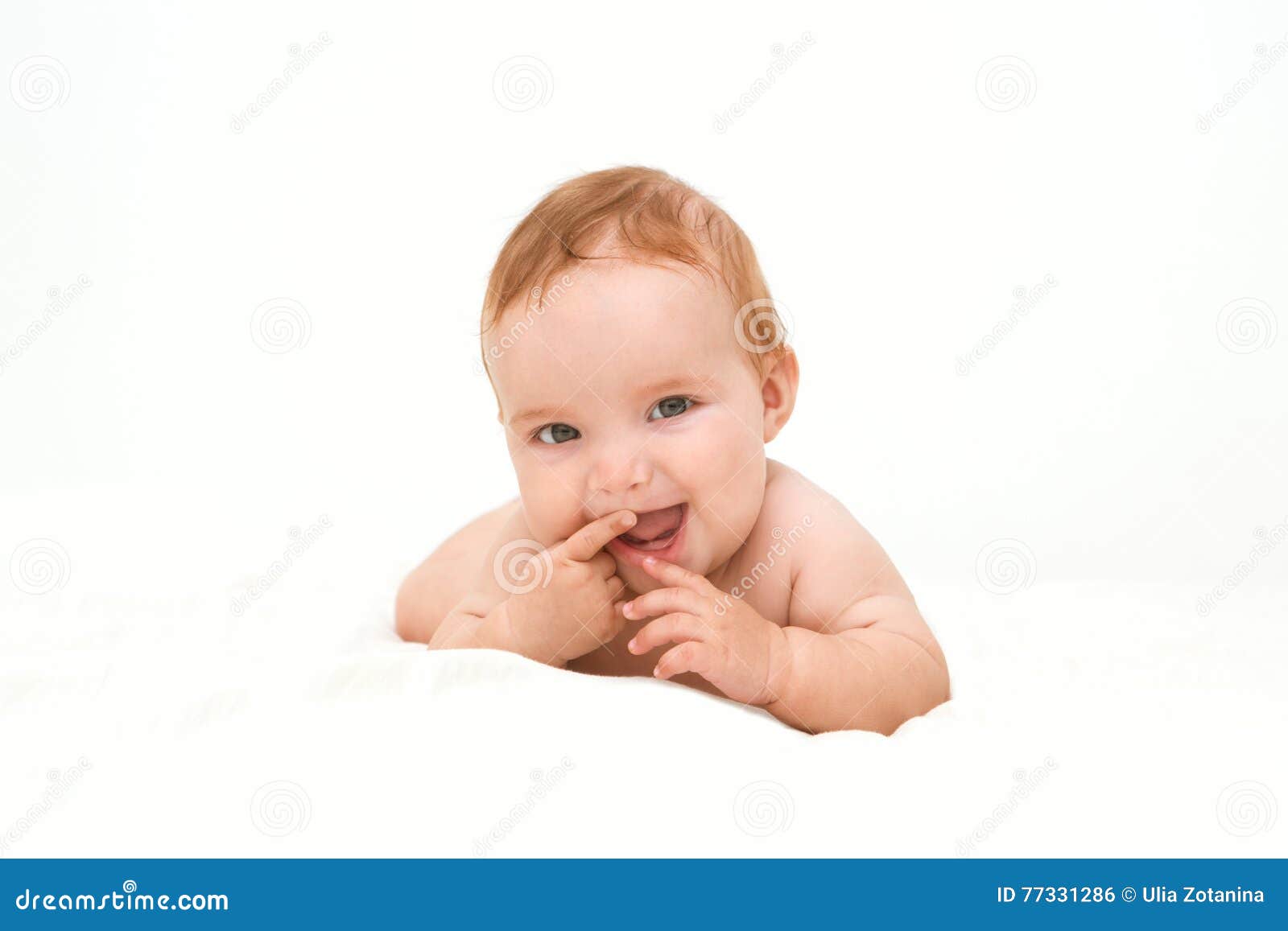 Cute Little Laughing Crawling Baby Stock Photo - Image of innocent ...