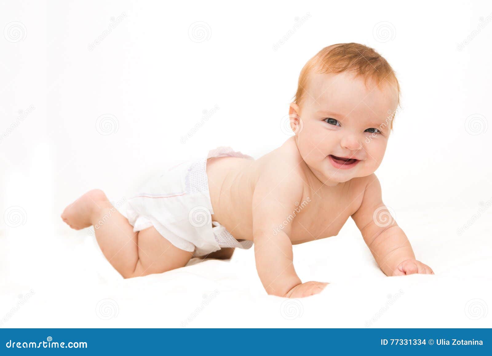 Cute Little Laughing Crawling Baby Stock Photo - Image of crawling ...