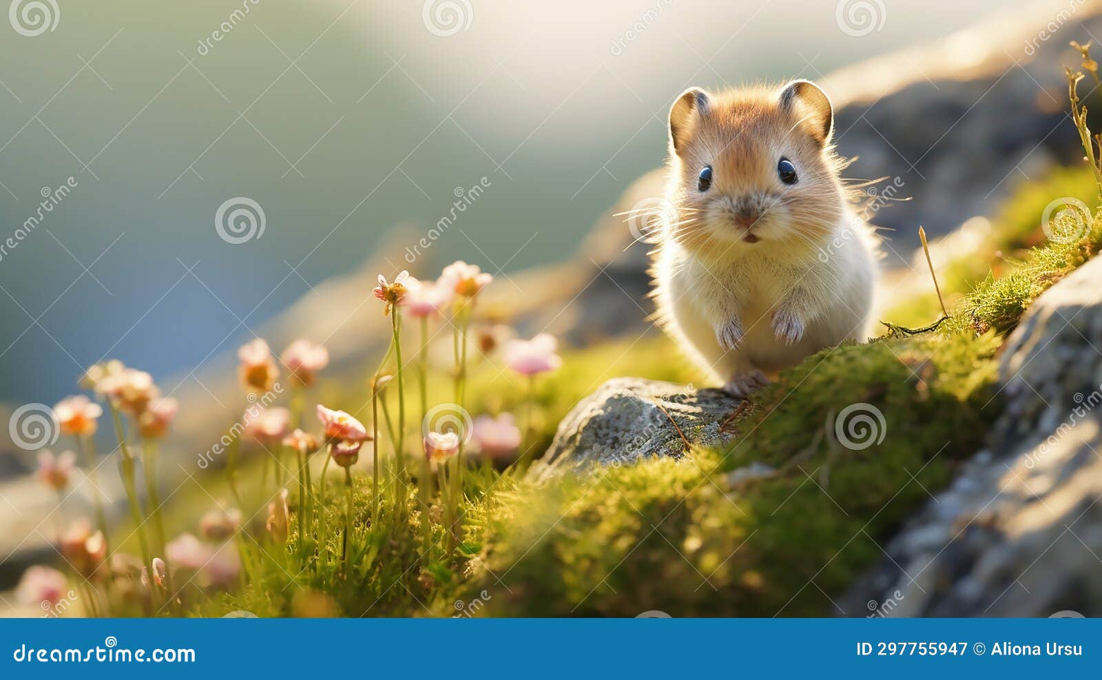 Cute Little Lemming in the Nature Habitat Stock Illustration ...