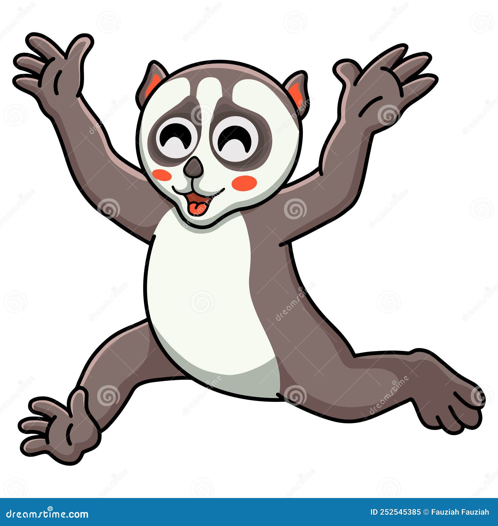Cute Little Loris Cartoon Running Stock Vector - Illustration of kawaii ...