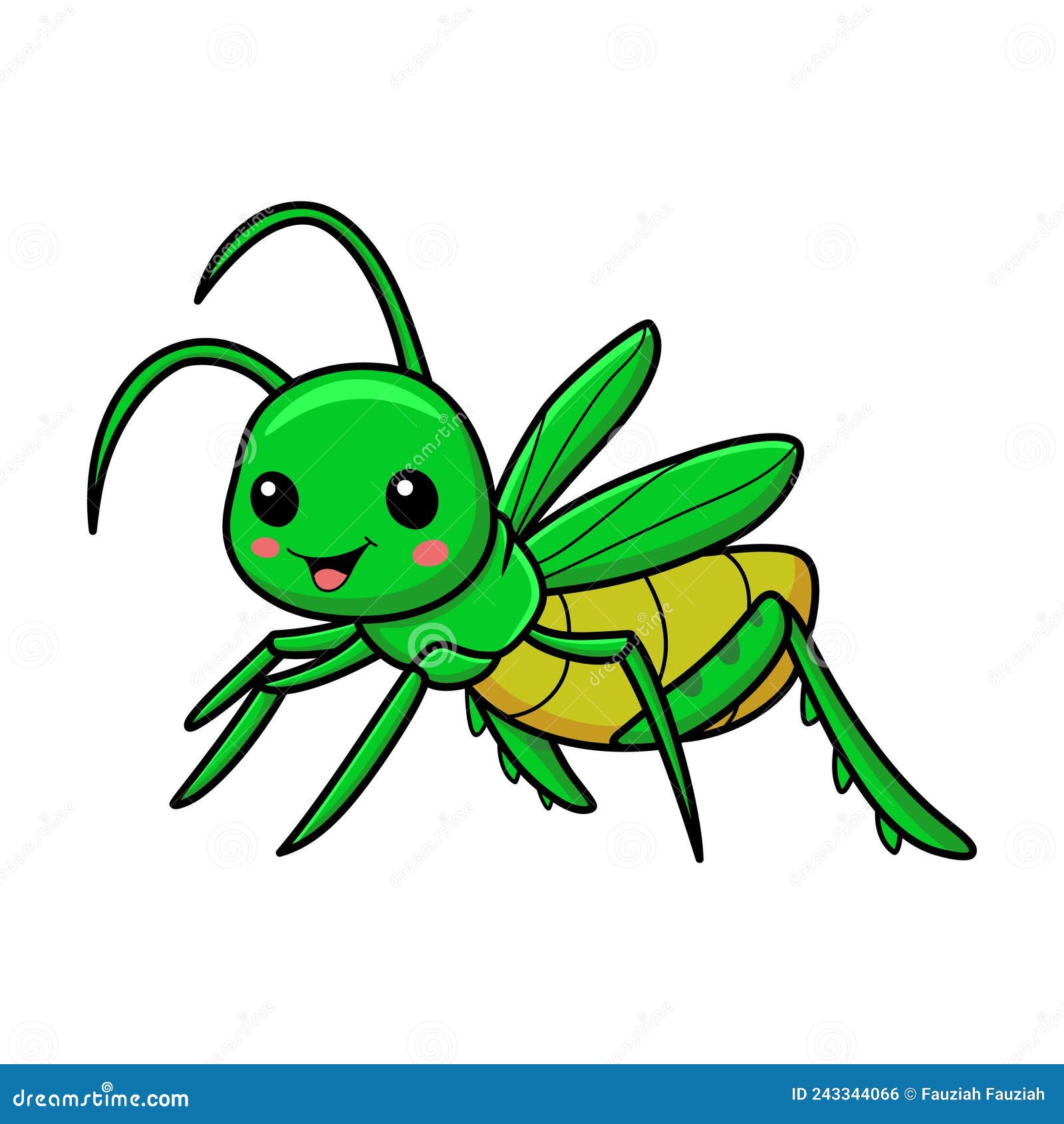 Cute Little Mantis Cartoon Character Stock Vector - Illustration of ...