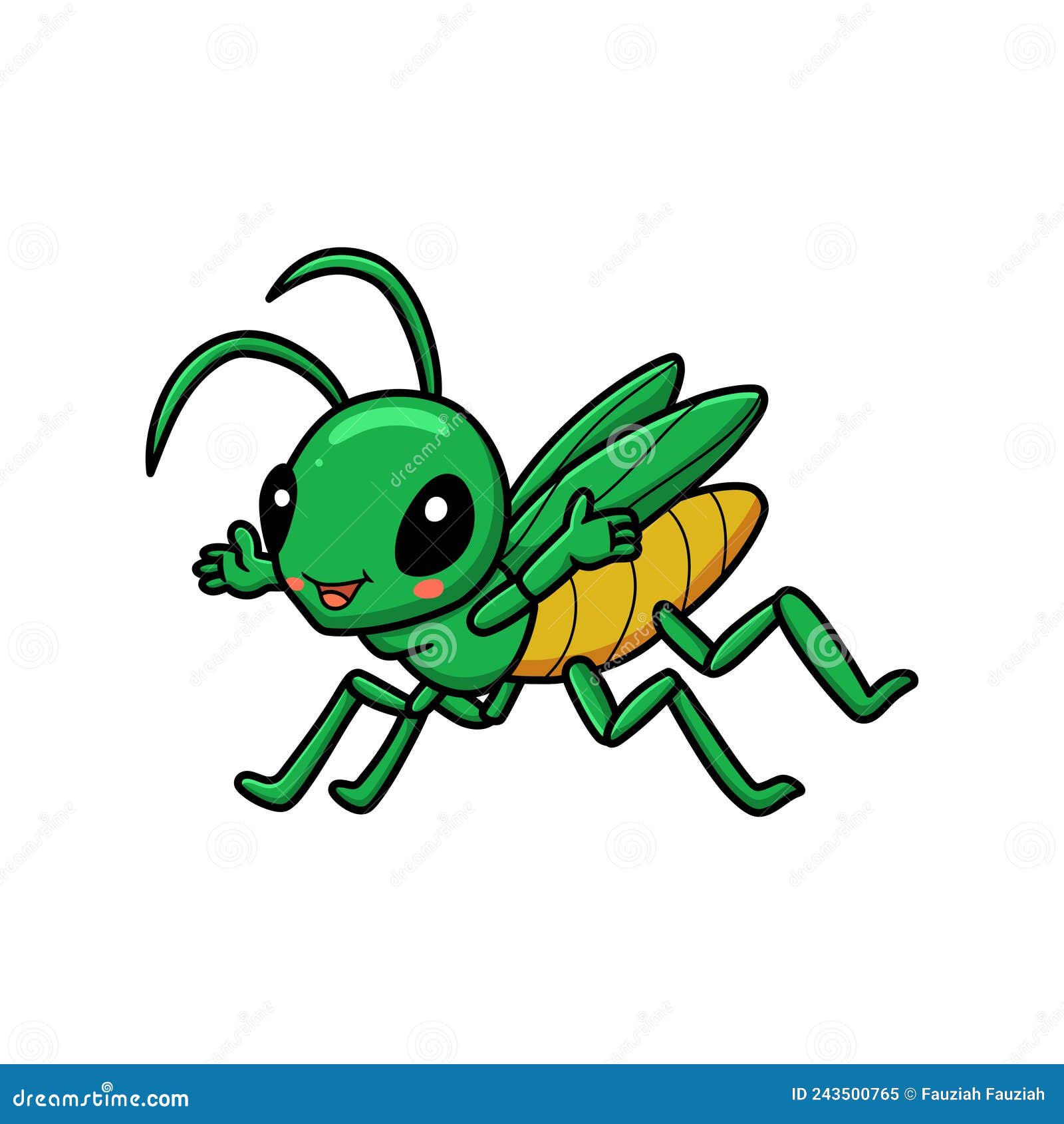Cute Little Mantis Cartoon Character Stock Vector - Illustration of ...