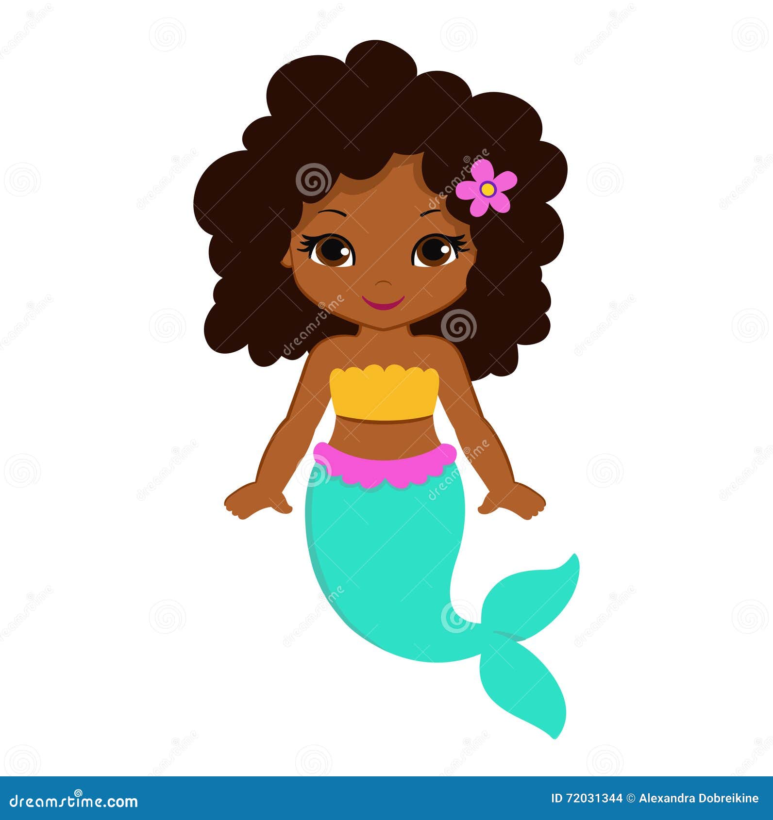 Cute Little Mermaid. Vector Illustration. Stock Vector - Illustration ...