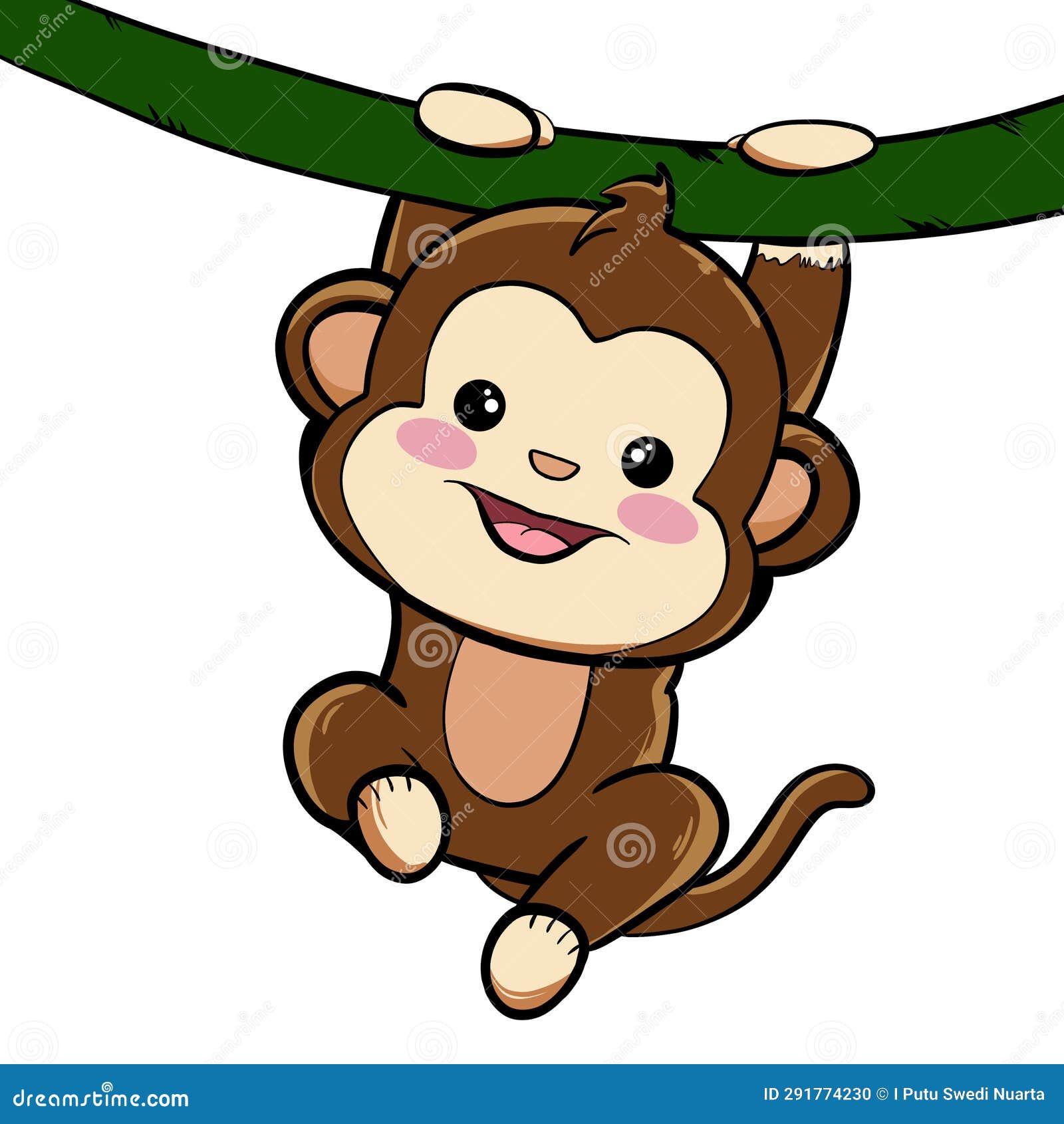A Cute Little Monkey Hanging in the Rope Stock Photo - Image of monkey ...