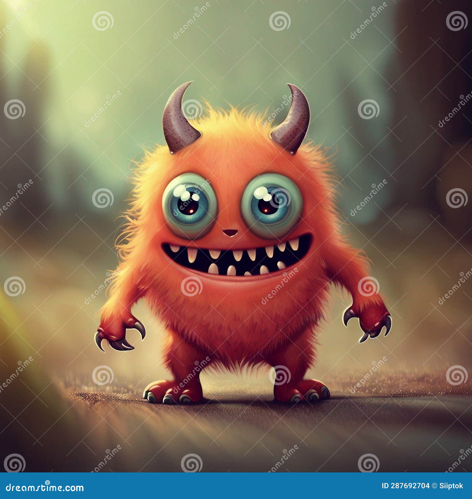 Cute Little Monster Character Design Background Stock Illustration ...