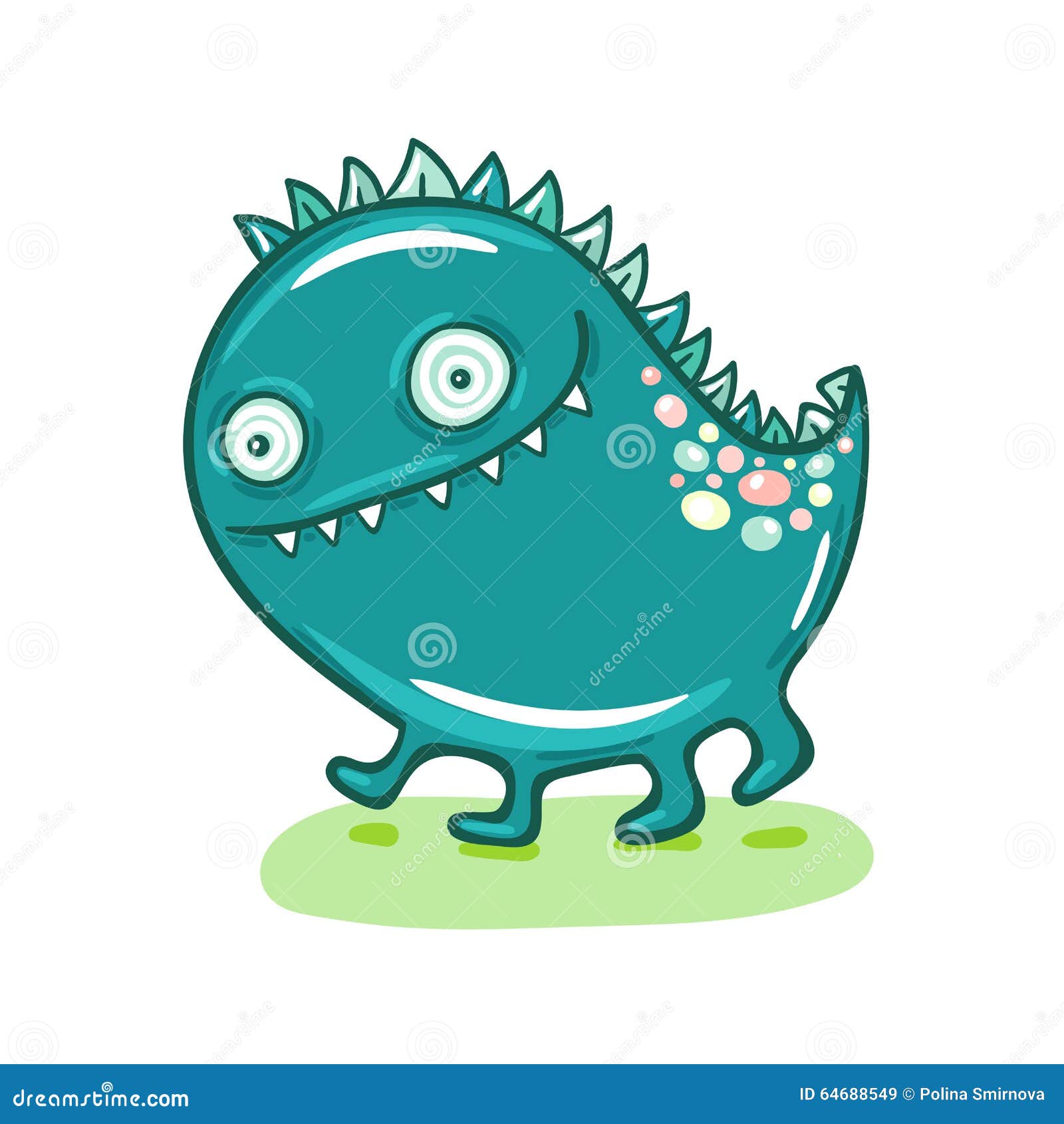 Cute Little Monster Illustration Stock Vector - Illustration of mascot ...