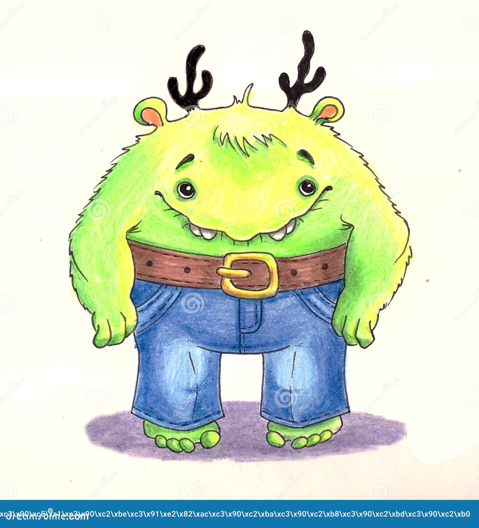 Bootcut Jeans In Cartoon Style Stiker On White Background On Isolated ...