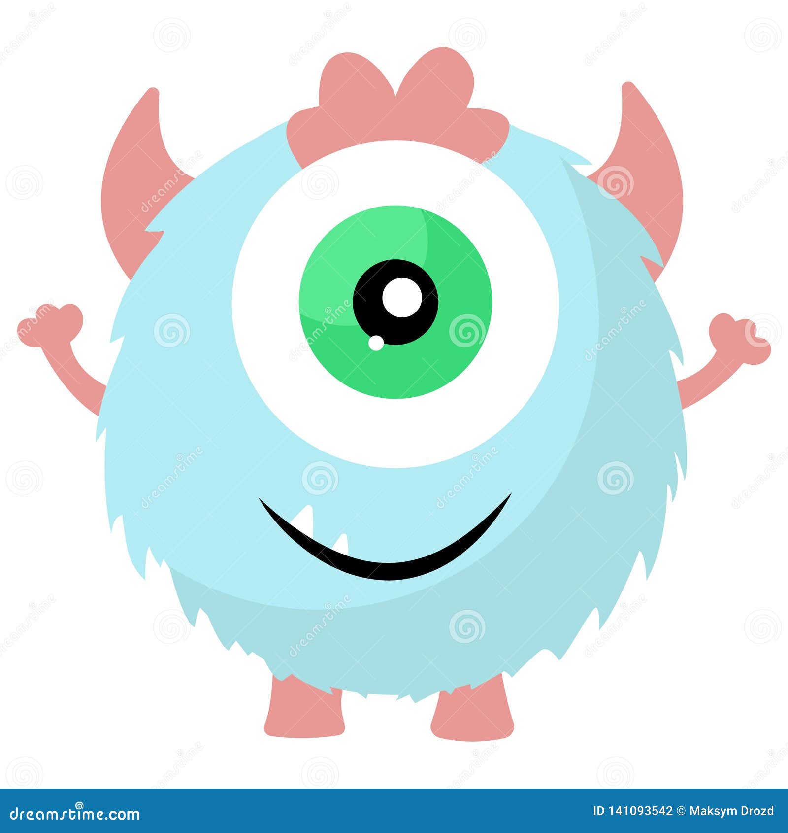 Cute Little Monster with One Eye, Vector Isolated Stock Vector ...