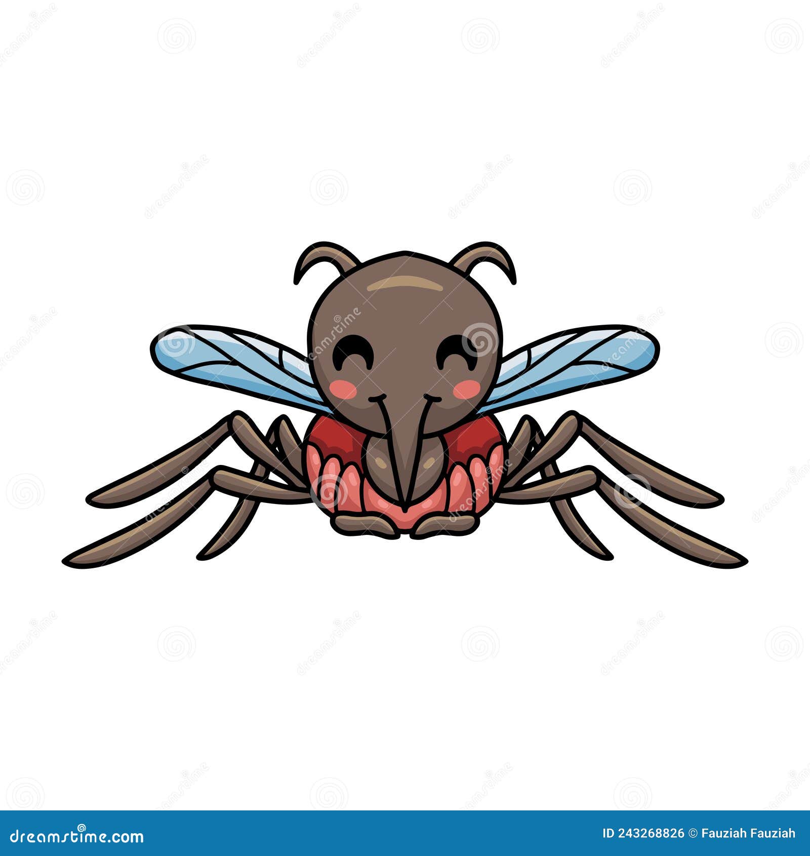 Cute Little Mosquito Cartoon Posing Stock Vector - Illustration of ...
