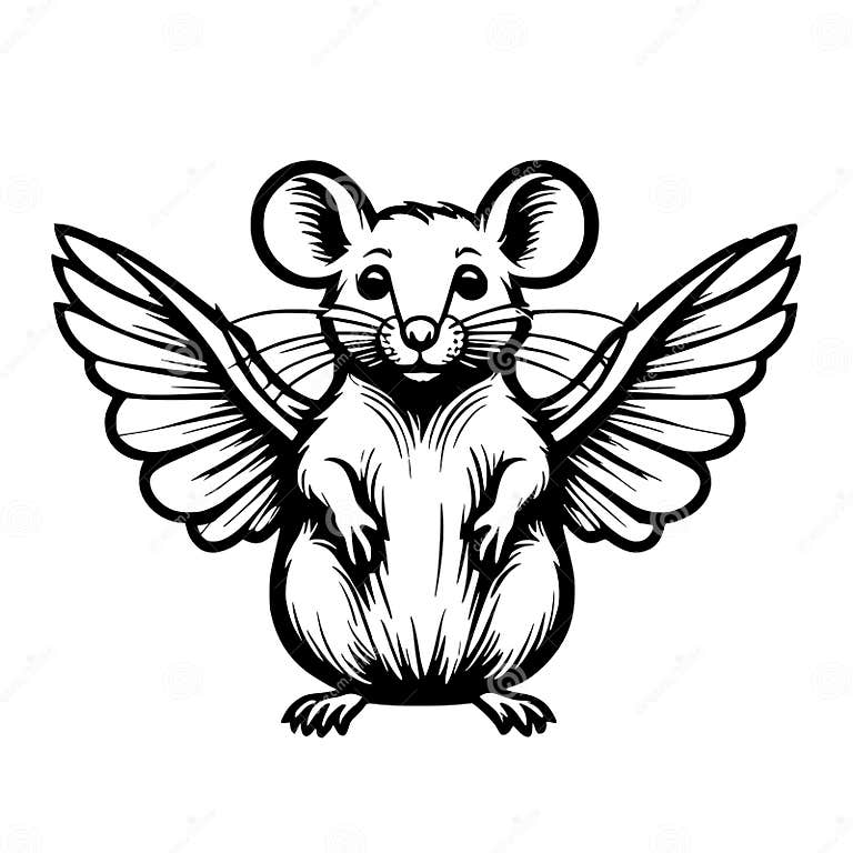 Cute Little Mouse Cartoon Illustration Stock Illustration Illustration Of Outline Black